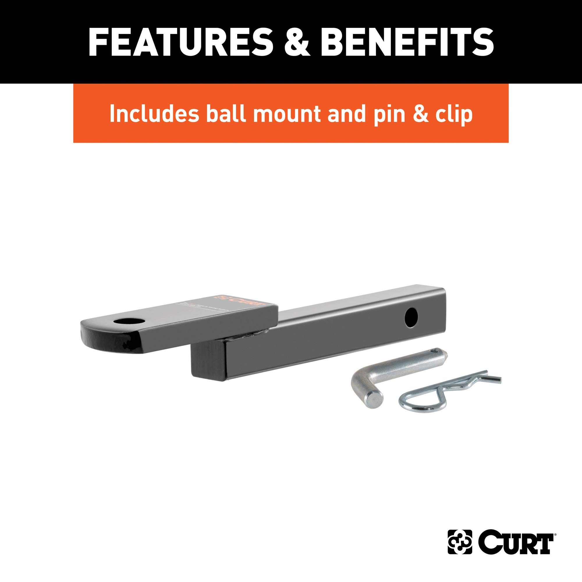 CURT 122843 Class 2 Trailer Hitch with Ball Mount, 1-1/4-Inch Receiver, Compatible with Select Subaru Legacy, Outback