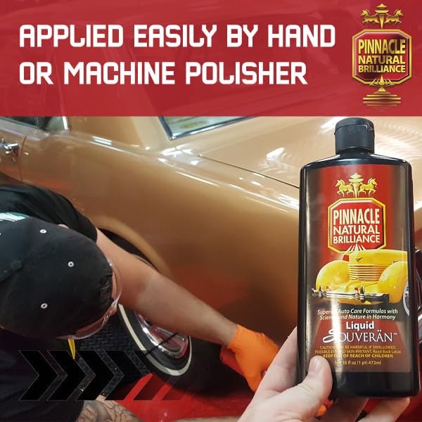 Pinnacle Natural Brilliance PIN-315 Liquid Souveran Car Wax, 16 fl. oz.