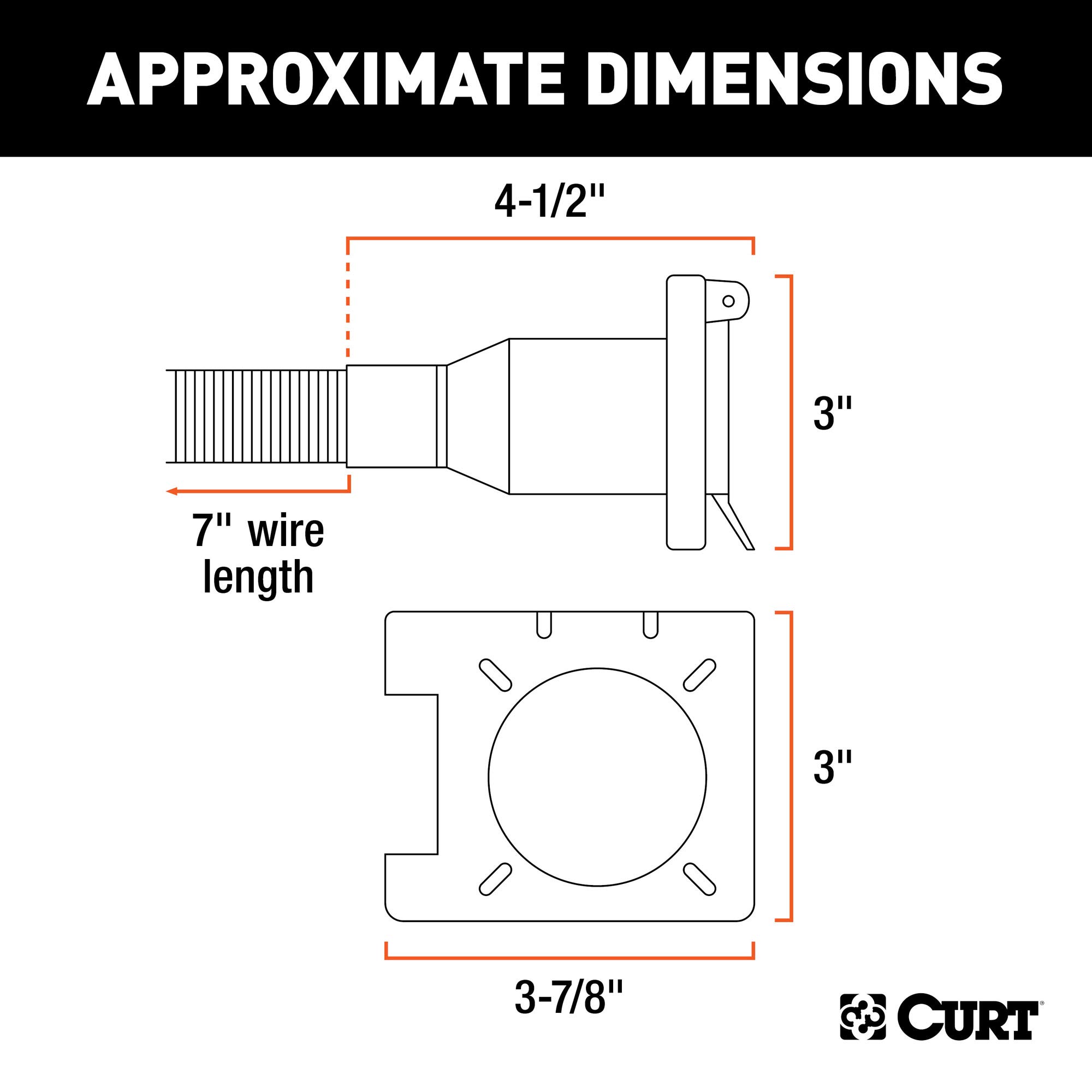 CURT 55774 Dual-Output Vehicle-Side 7-Pin, 4-Pin Connectors, Factory Tow Package and USCAR Socket Required