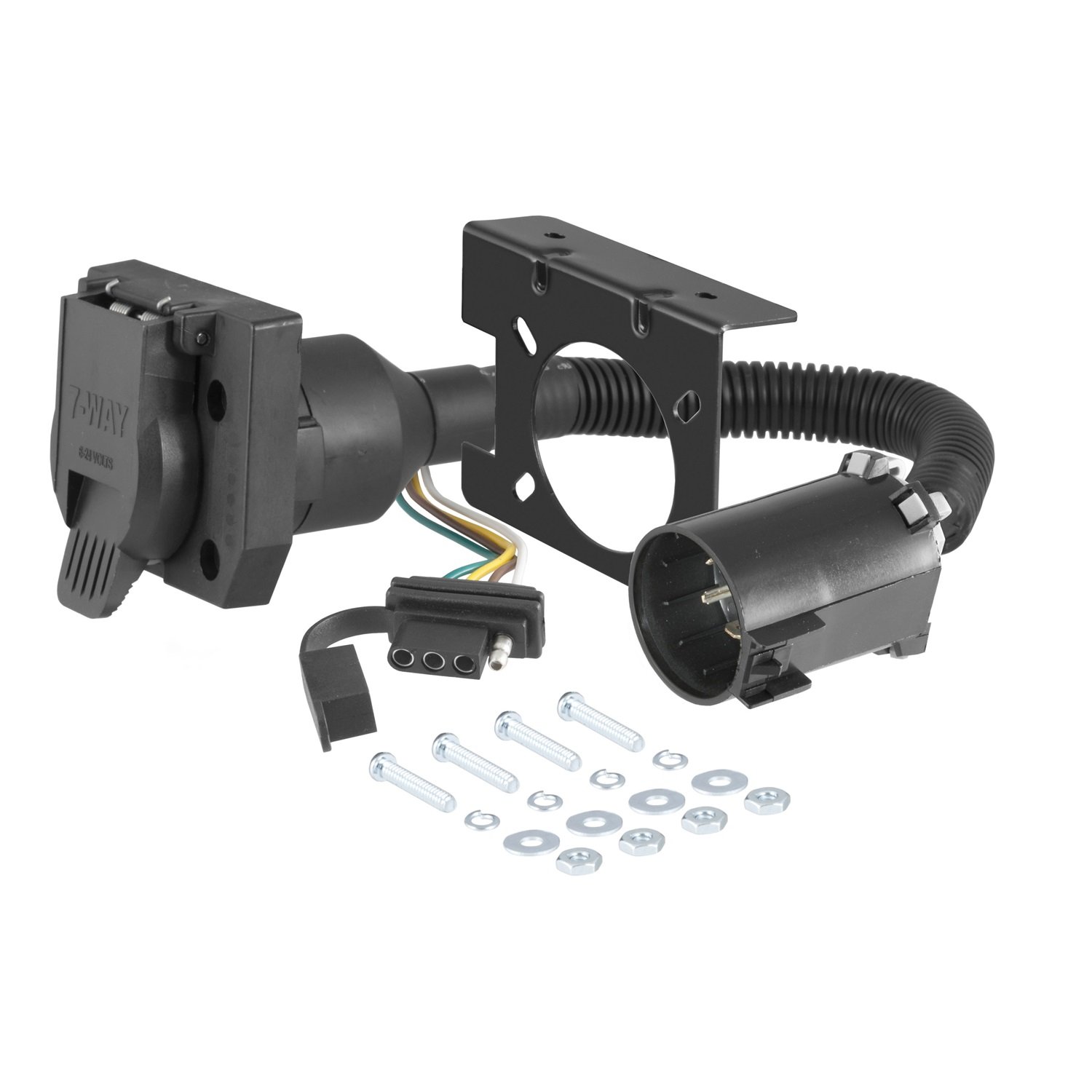 CURT 55774 Dual-Output Vehicle-Side 7-Pin, 4-Pin Connectors, Factory Tow Package and USCAR Socket Required