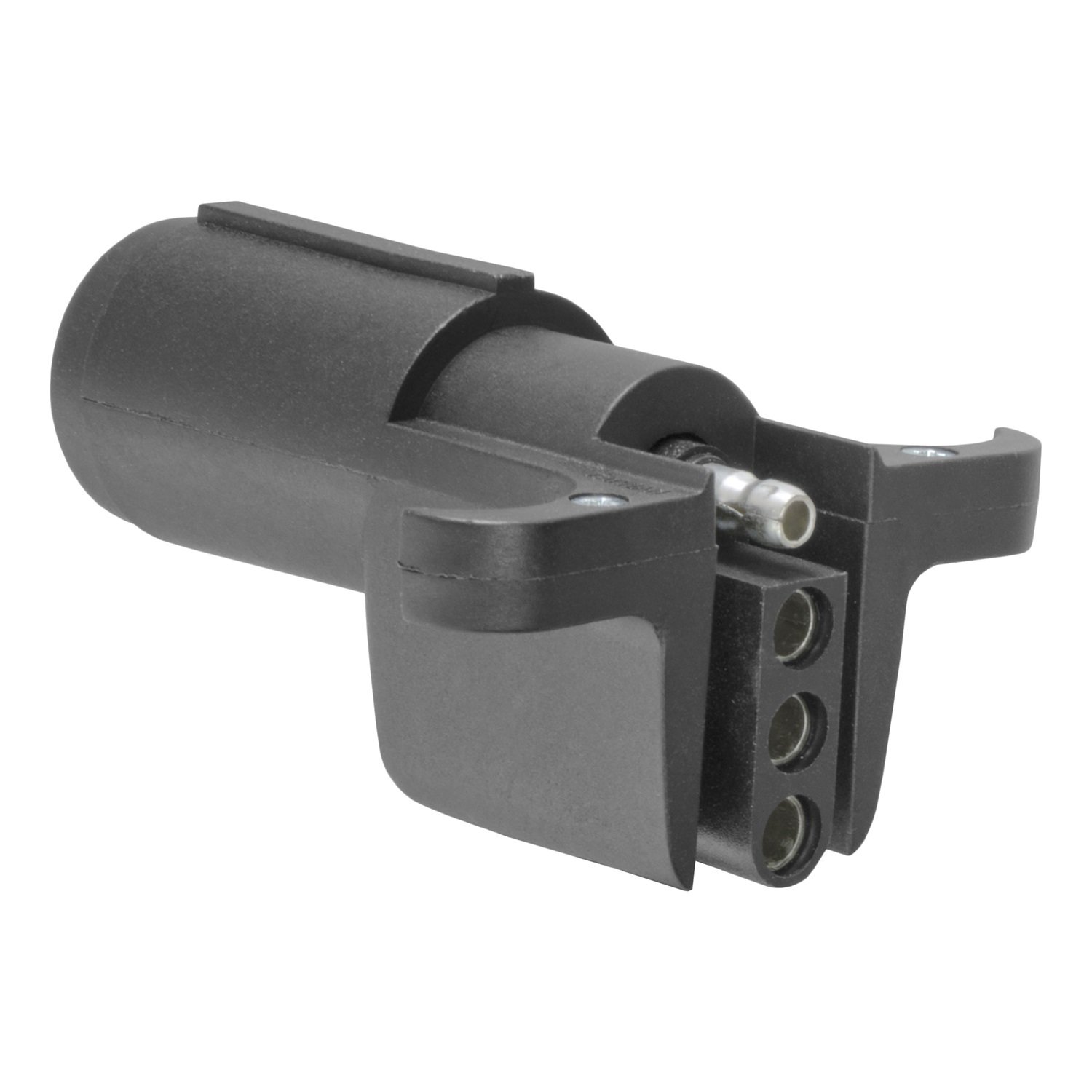 CURT 57620 6-Way Round Vehicle Side to 4-Way Flat Trailer Wiring Adapter , Black