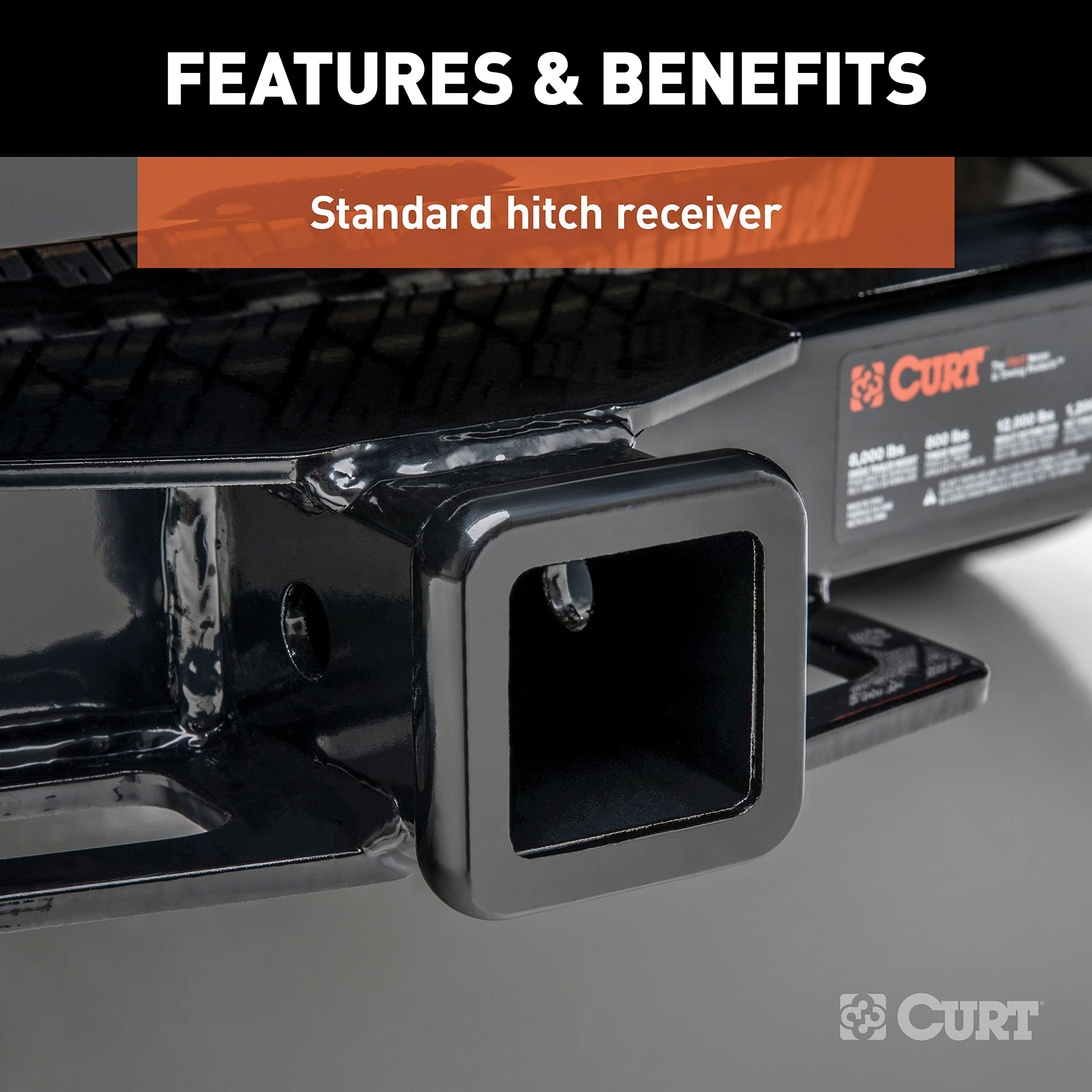 CURT 13336 Class 3 Trailer Hitch, 2-Inch Receiver, Exposed Main Body, Fits Select Buick, Chevrolet, Pontiac, Saturn Vehicles