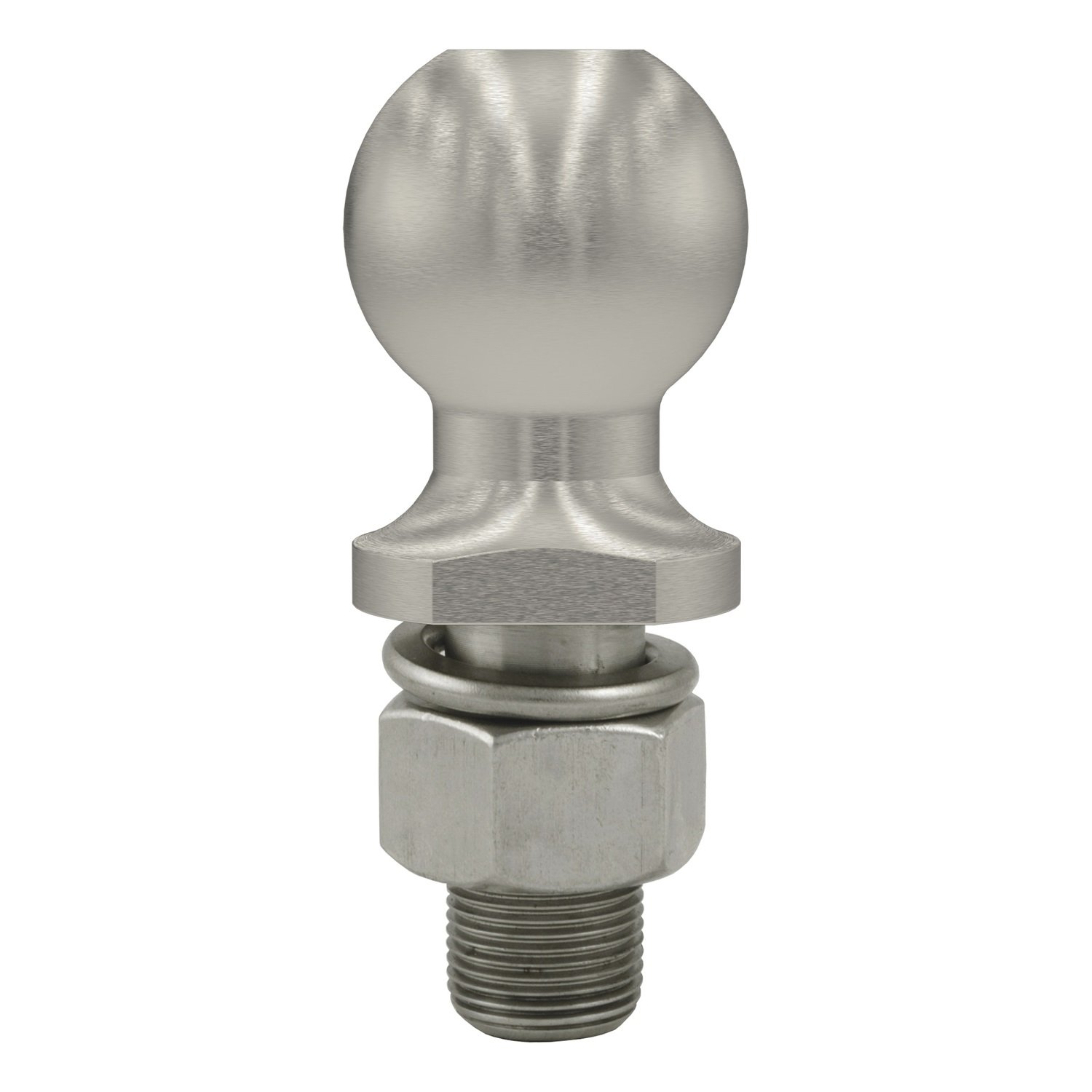 CURT 40083 Stainless Steel Trailer Hitch Ball, 6,000 lbs, 2-Inch Diameter, 1 x 2-1/8-Inch Shank