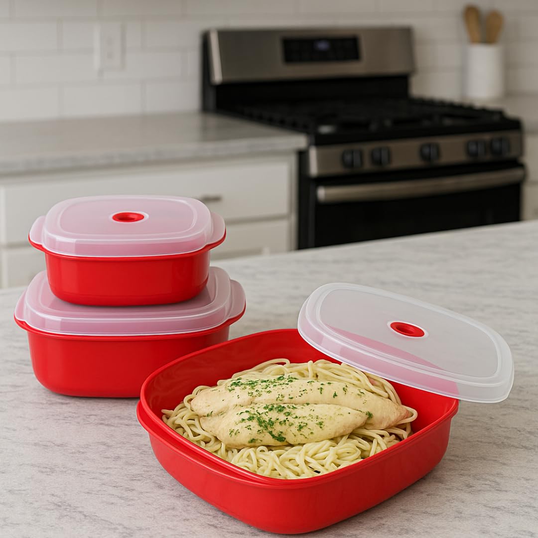 Calypso Basics 6-Piece Microwave Cookware Set, Pink
