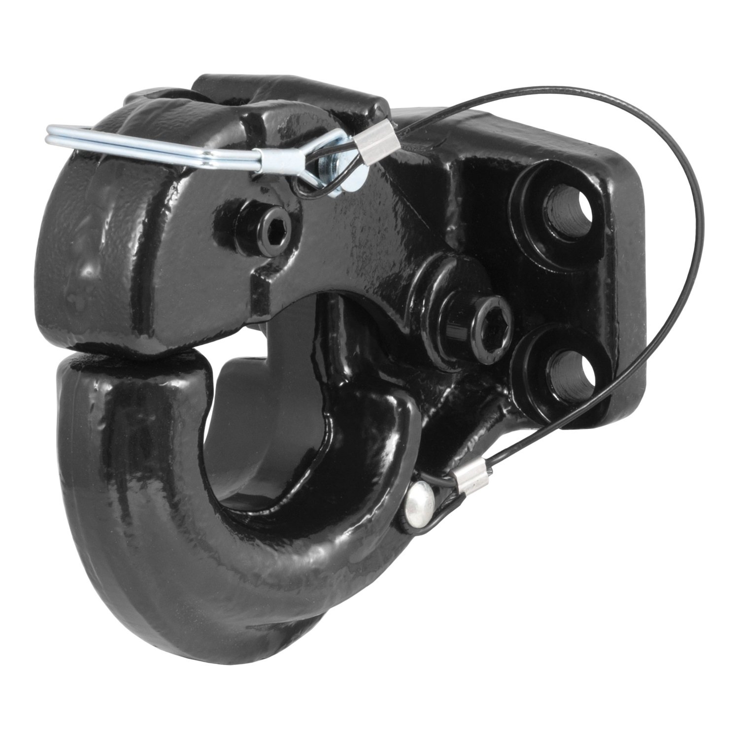 CURT 48210 Pintle Hook Hitch 20,000 lbs, Fits 2-1/2 to 3-Inch Lunette Ring, Mount Required, Carbide Black Powder Coat