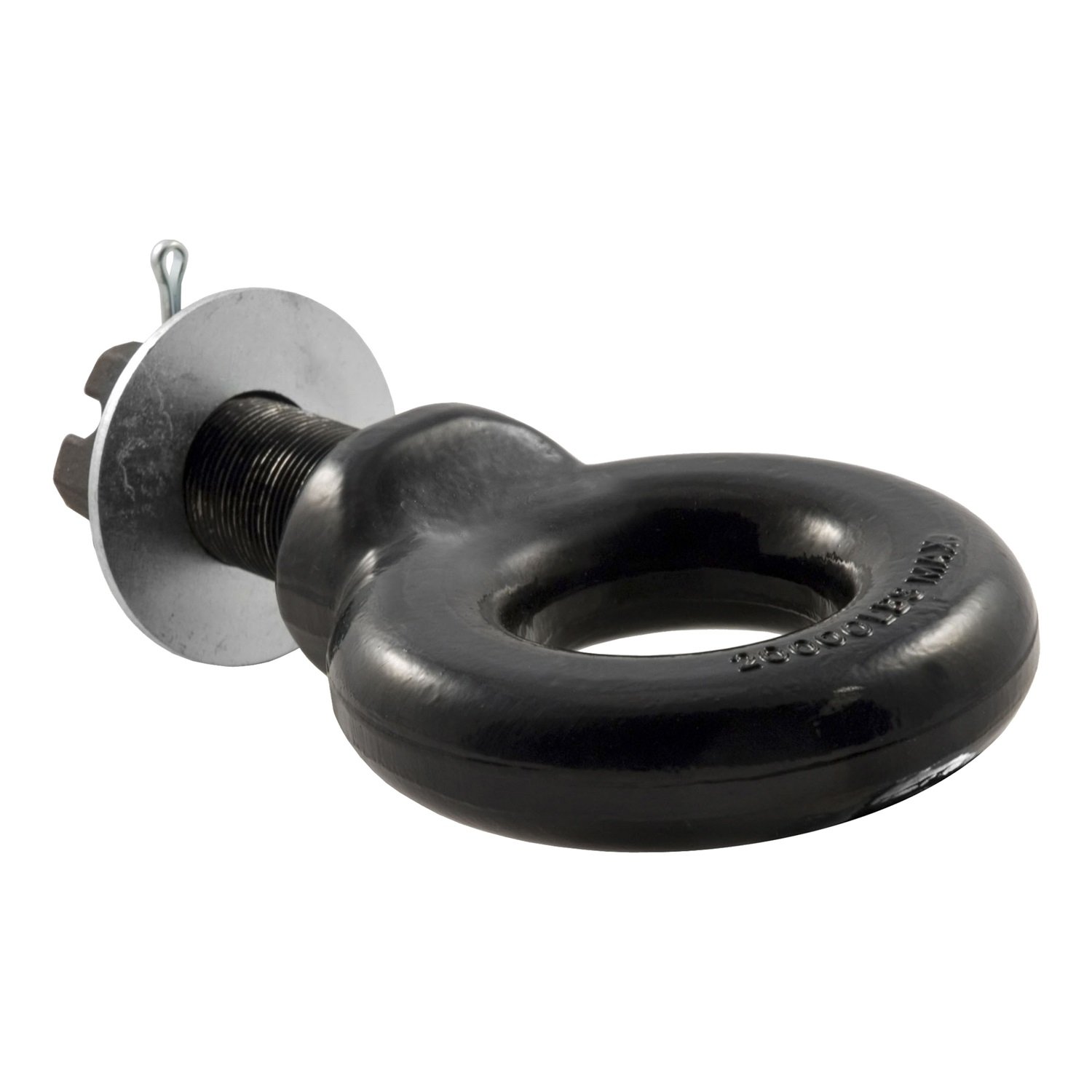 CURT 48520 Black Steel Pintle Hitch Lunette Ring with Swivel Castle Nut, 2-1/2-Inch ID, 20,000 lbs