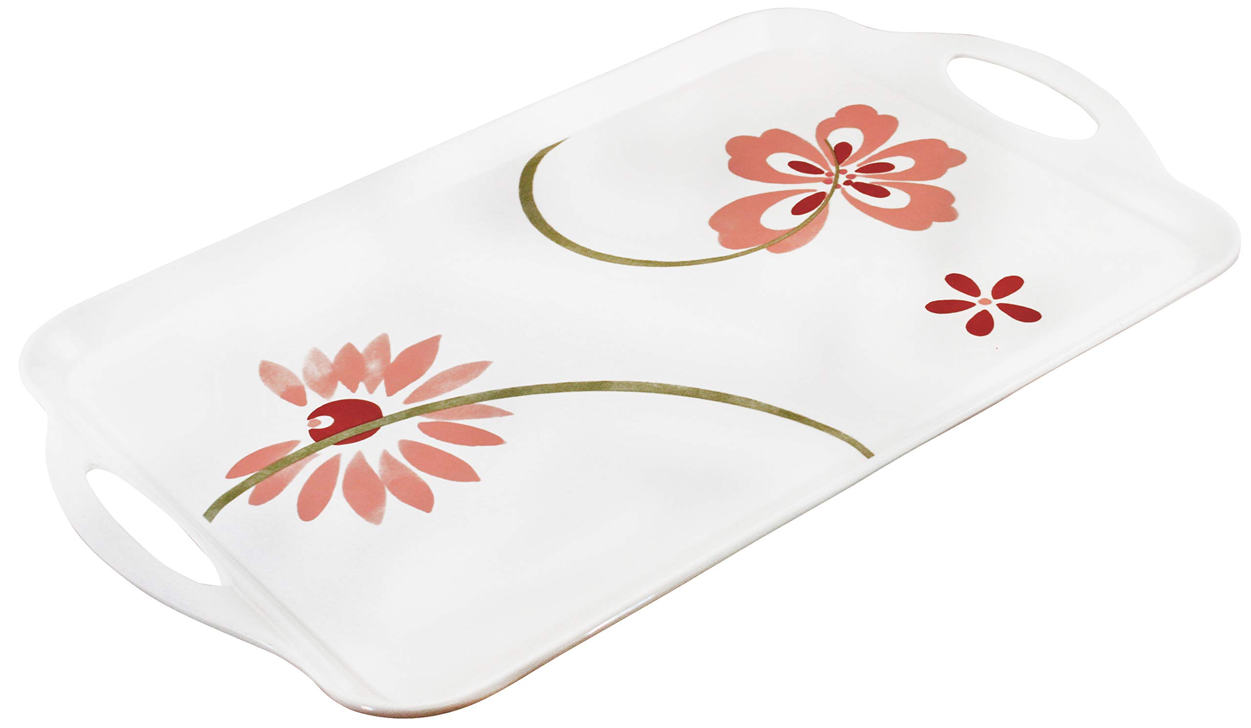 Reston Lloyd Rectangular Melamine Serving/Ottoman Tray, Pretty Pink