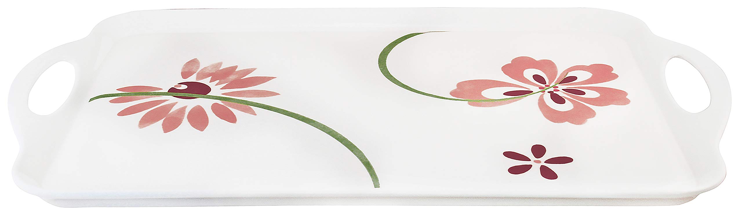 Reston Lloyd Rectangular Melamine Serving/Ottoman Tray, Pretty Pink