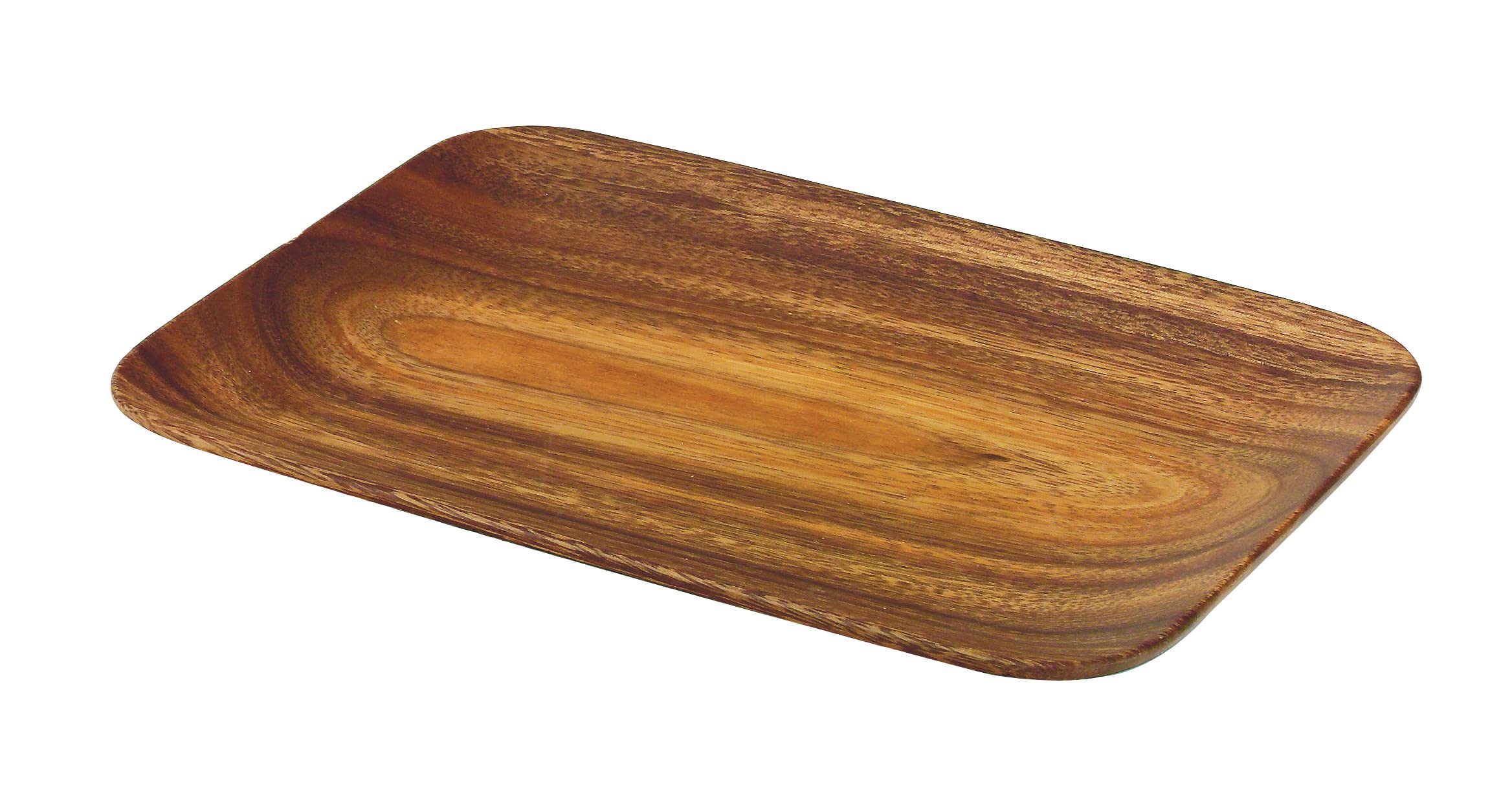 Pacific Merchants Acaciaware 10.5-by 7.25-by .75-Inch Acacia Wood Rectangle Serving Tray, 1 EA