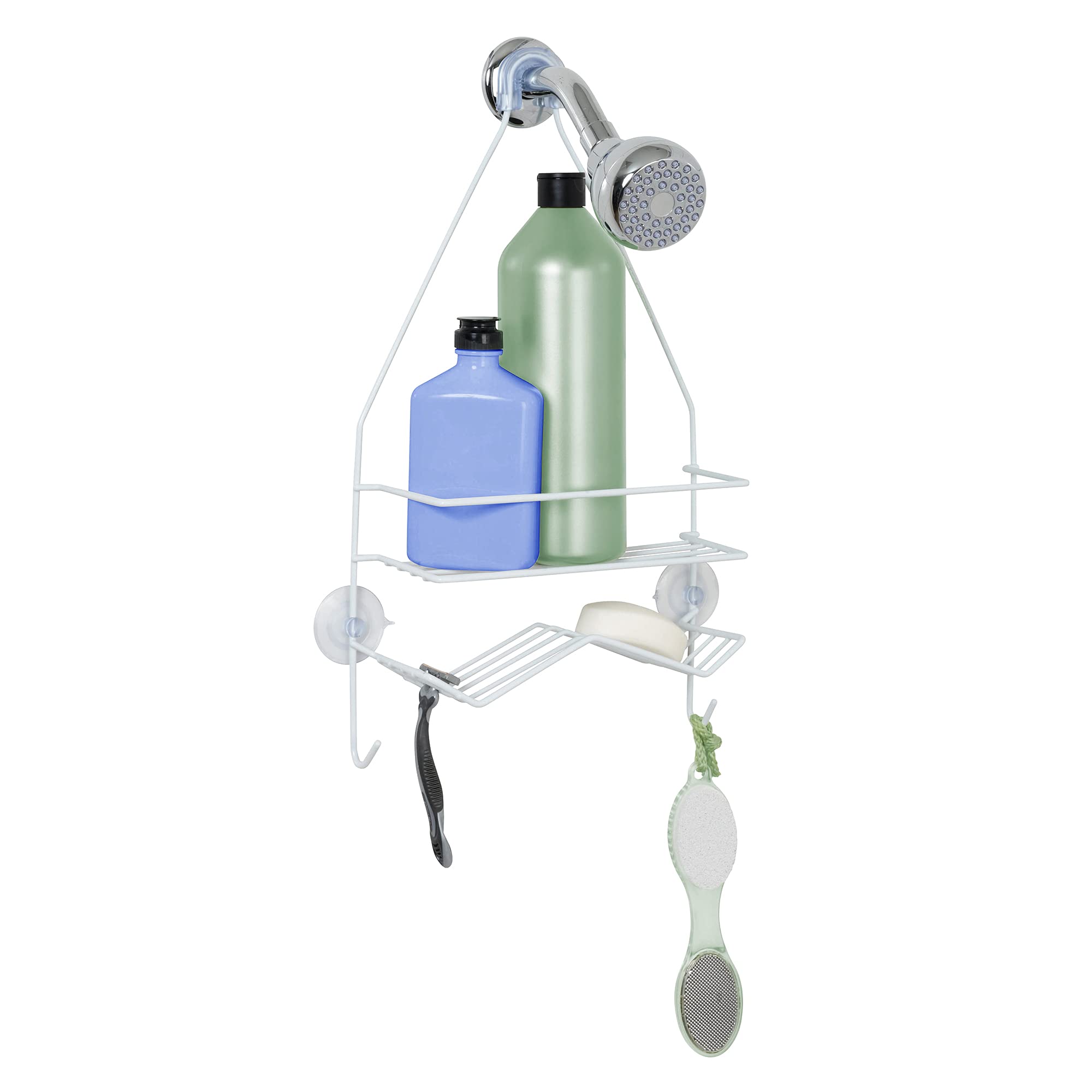 Zenna Home Zenna HomeOver The Shower 2 ShelvesWhite Over-The-Showerhead Caddy, 2 Shelves, White