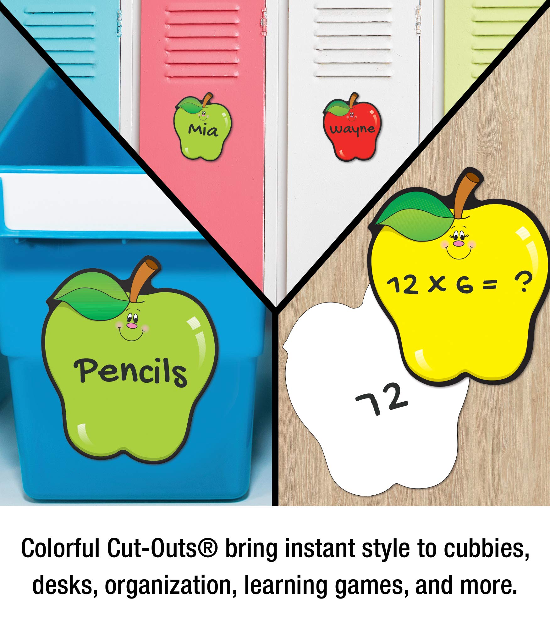 Carson Dellosa Fall Apples Cutouts, 36 Apple Cutouts for Bulletin Board and Classroom Décor, Seasonal Classroom Cut-outs, Fall Cutouts for Classroom Bulletin Board Decorations and Fall Décor
