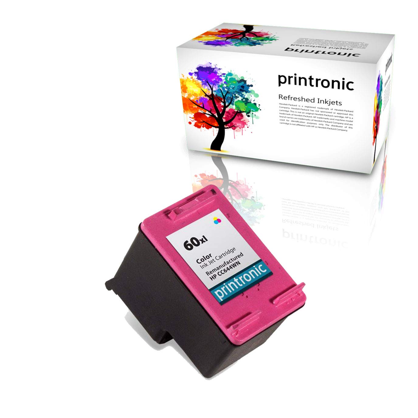 Printronic Remanufactured HP 60XL Ink Cartridge for HP Deskjet F4480 F4280 F4580 F2480 PhotoSmart C4780 C4680 Envy 120 Printers (1 Color)