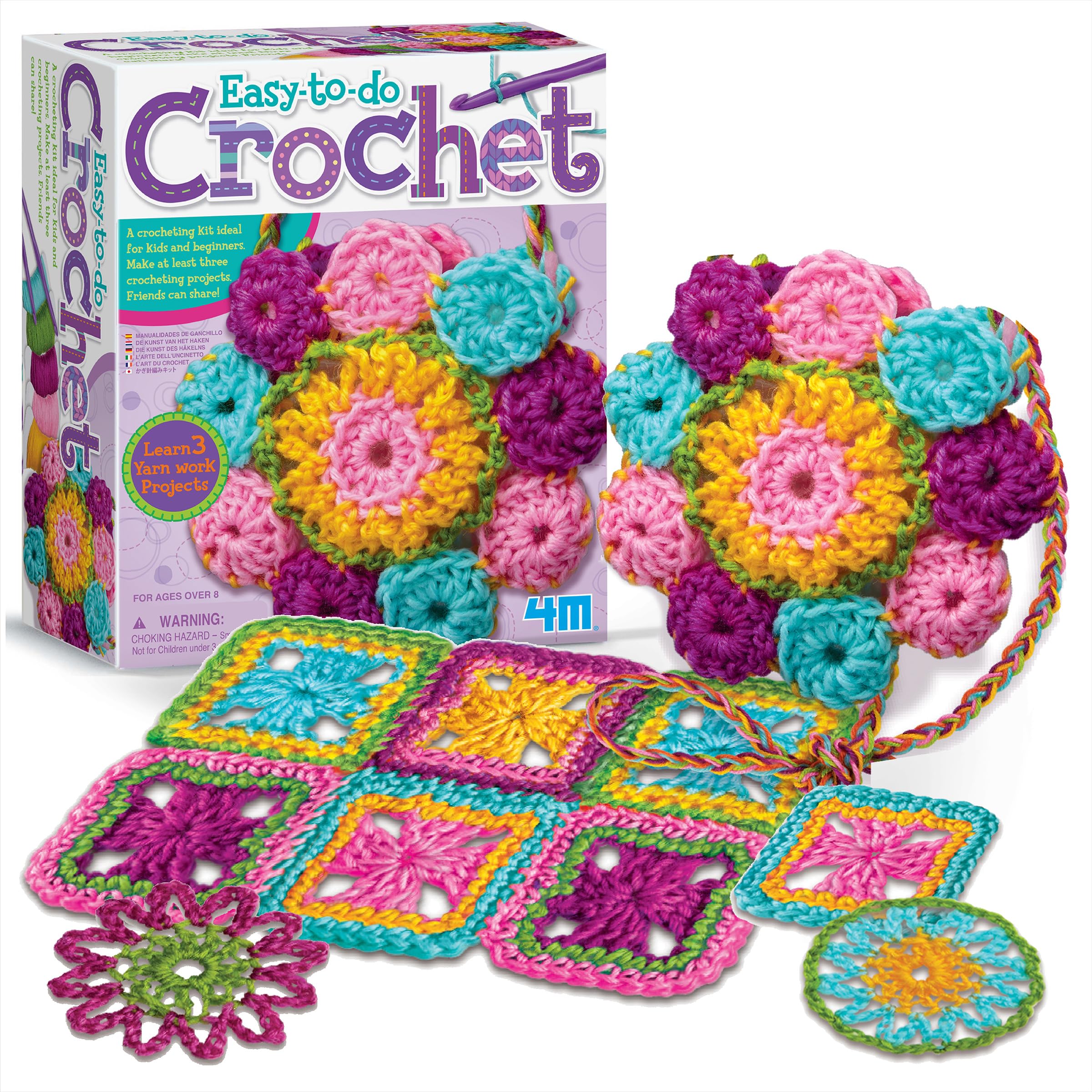 4M 3625 Easy-To-Do Crochet Kit - DIY Arts & Crafts Yarn Gift for Kids & Teens, Boys & Girls