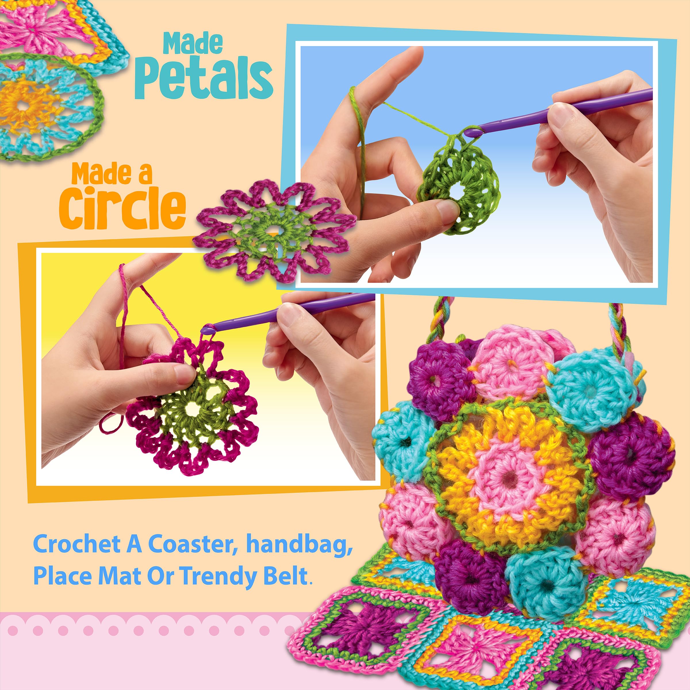 4M 3625 Easy-To-Do Crochet Kit - DIY Arts & Crafts Yarn Gift for Kids & Teens, Boys & Girls
