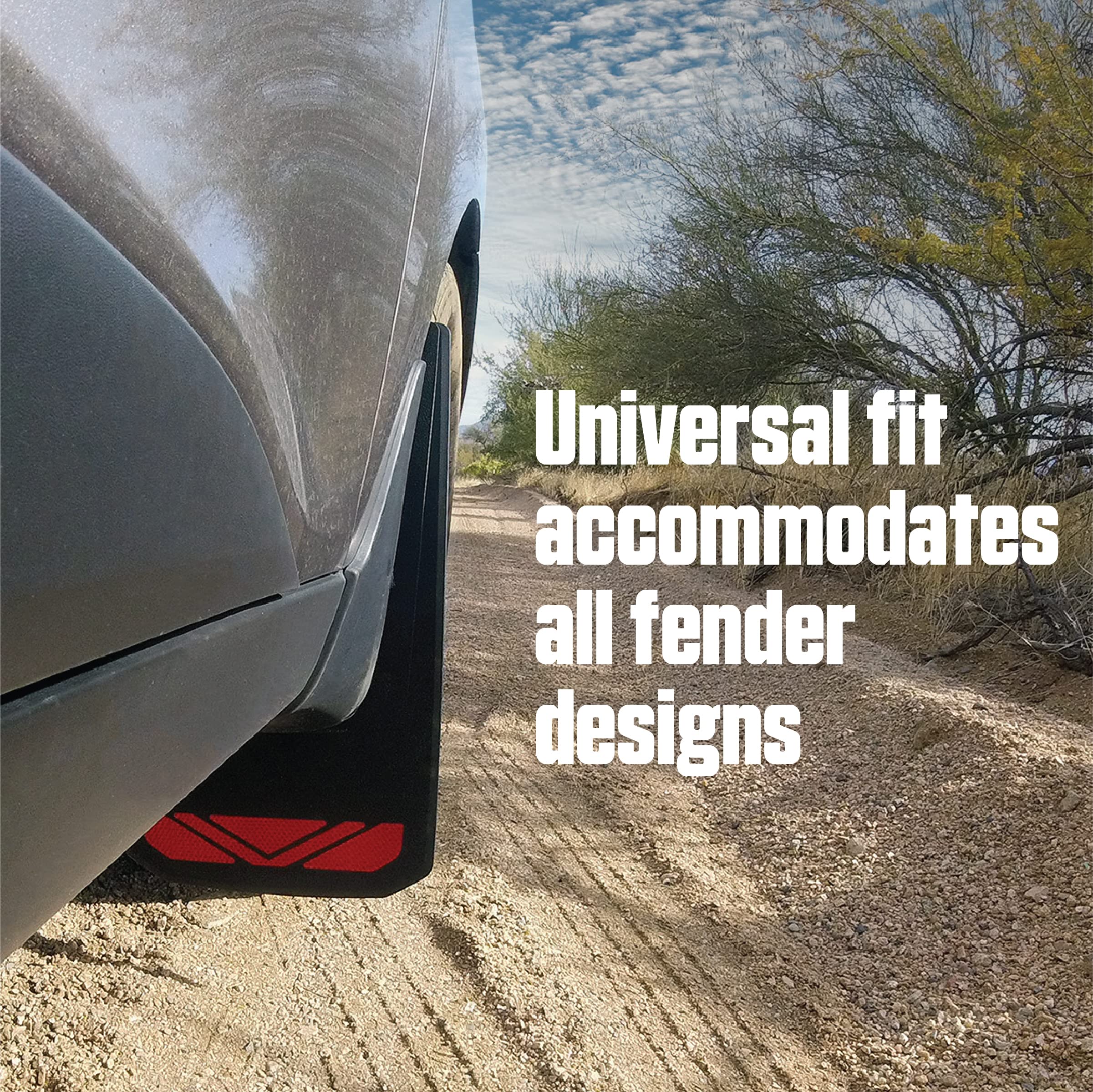 RoadSport 4766 'B' Series Universal Fit Premiere Splash Guard (Black with Red Prism; 15-3/4" Height x 8-7/8" Wide)