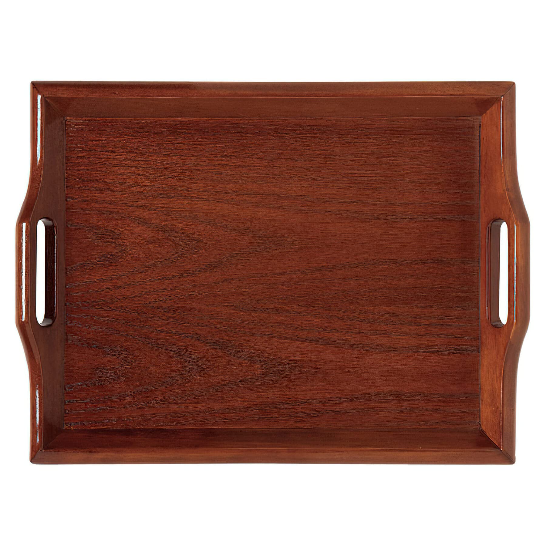 GET Enterprises 25" x 16" Hardwood Room Service Tray-Mahogany (RST-2516-M), 25 Inches x 16 Inches