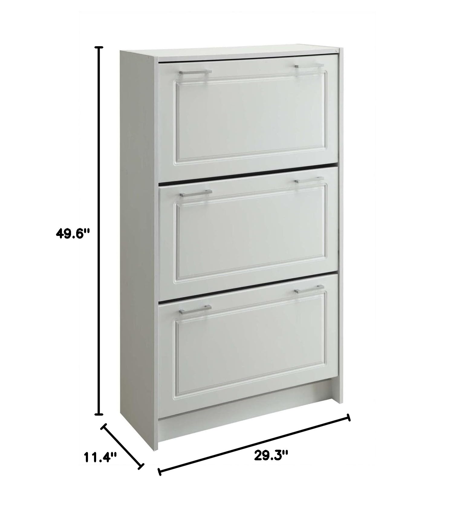 4D Concepts 76453 White Deluxe Triple Shoe Cabinet