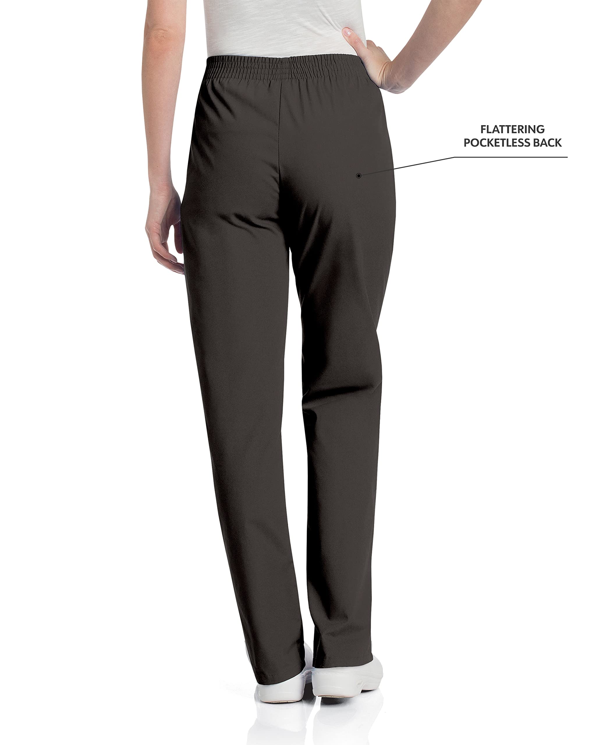 Landau Essentials Relaxed Fit 2-Pocket Elastic Scrub Pants for Women 8327