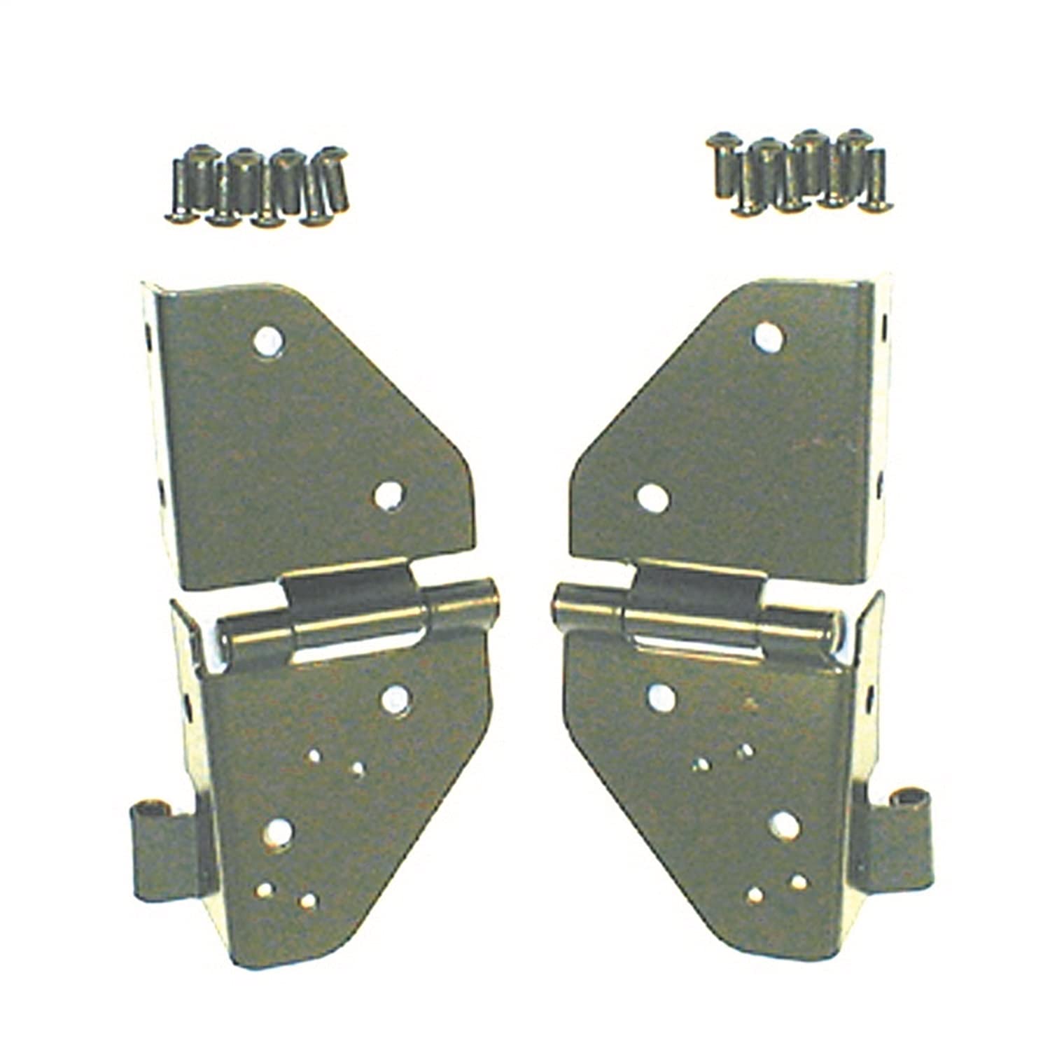 Rugged Ridge 11209.01 Windshield Hinge Kit, Black; 76-86 Jeep CJ/87-95 Jeep Wrangler YJ