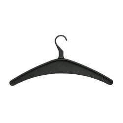 Quartet Heavy-Duty One-Piece Molded Plastic Hangers, 16-3/4", Black, 12 per Pack