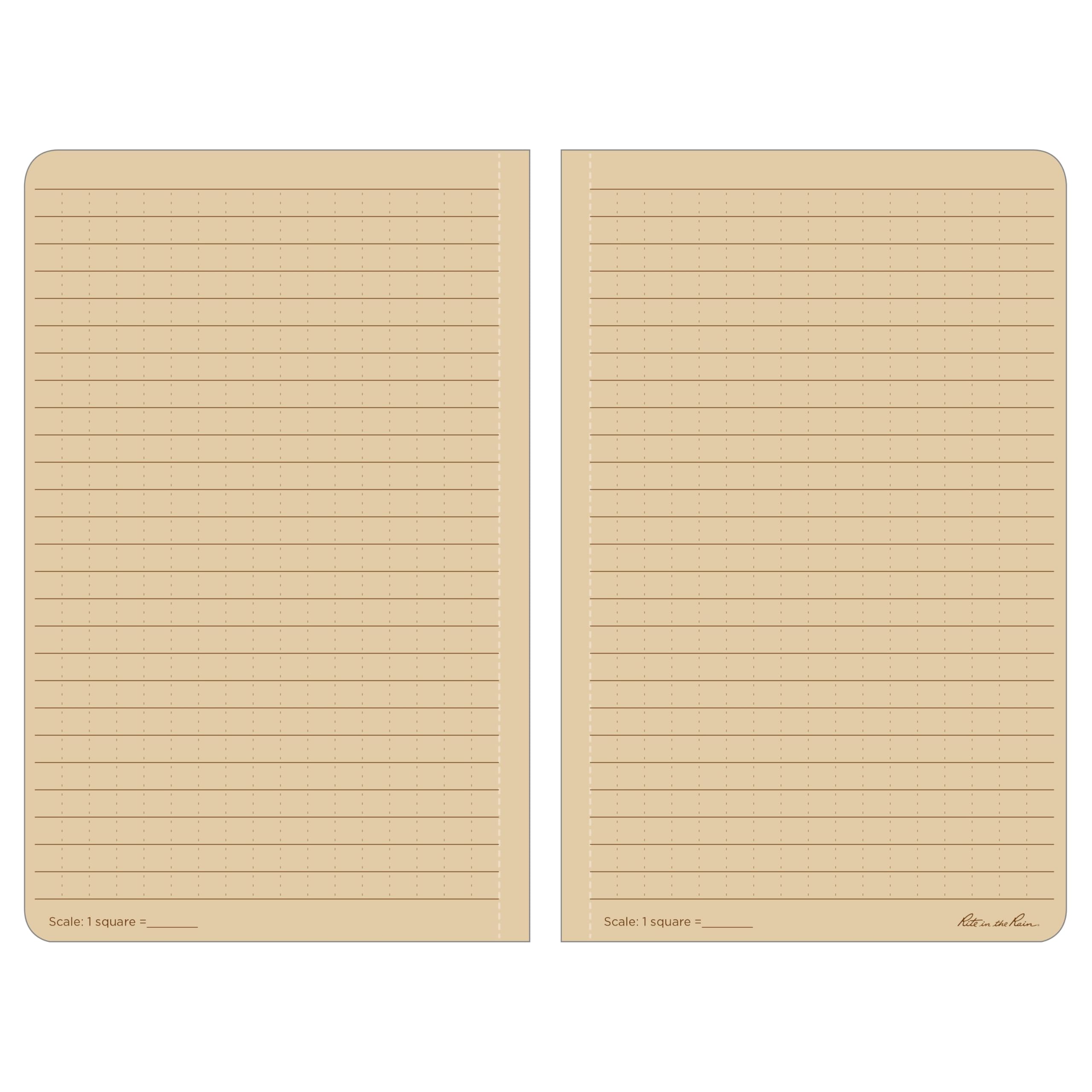 Rite in the Rain All Weather Tan Tactical Field Notebook, 4 5/8" x 7" Soft Cover Weatherproof Notepad, Universal Page Pattern, Reference Pages (No. 980T)
