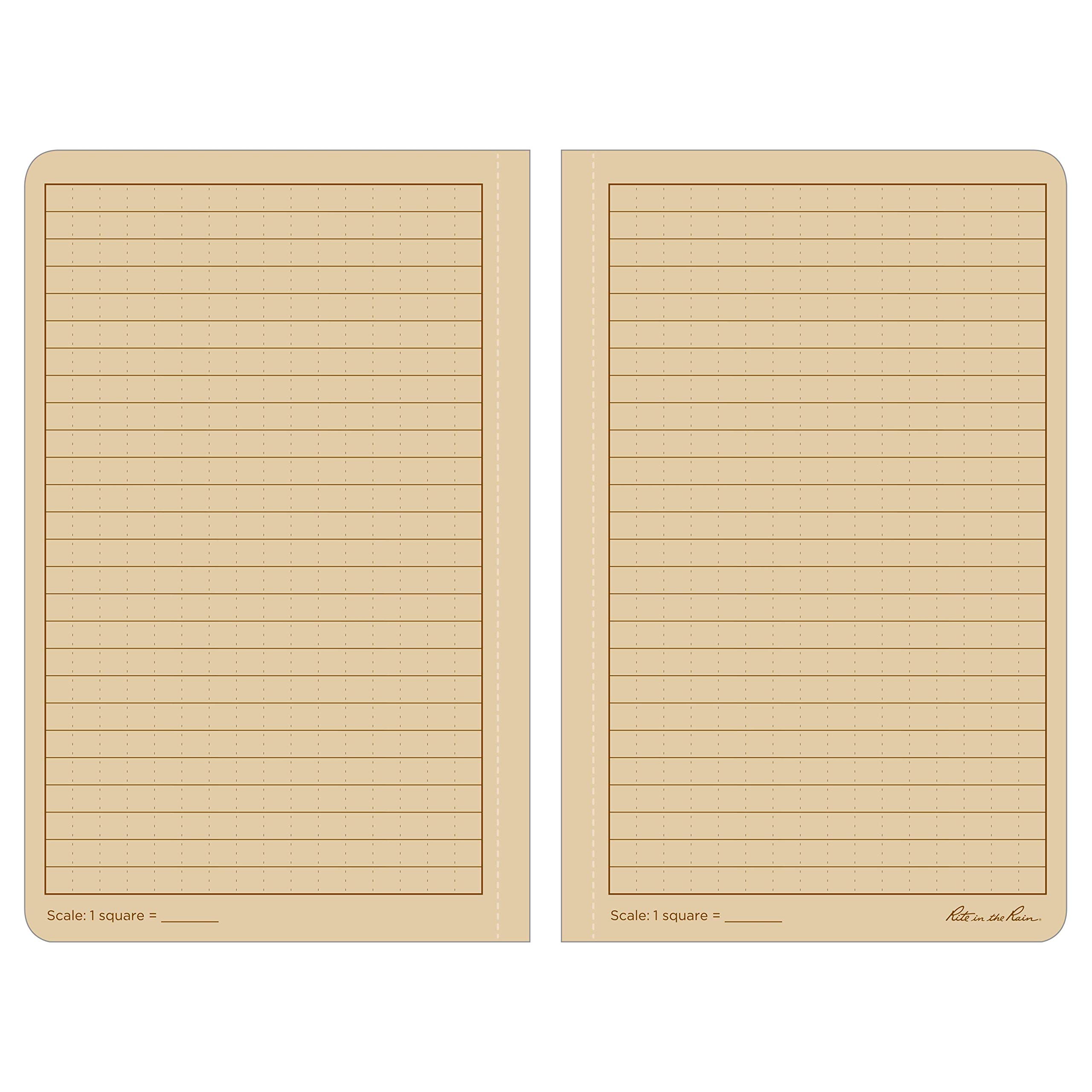 Rite in the Rain All Weather Tan Tactical Field Notebook, 4 5/8" x 7" Soft Cover Weatherproof Notepad, Universal Page Pattern, Reference Pages (No. 980T)