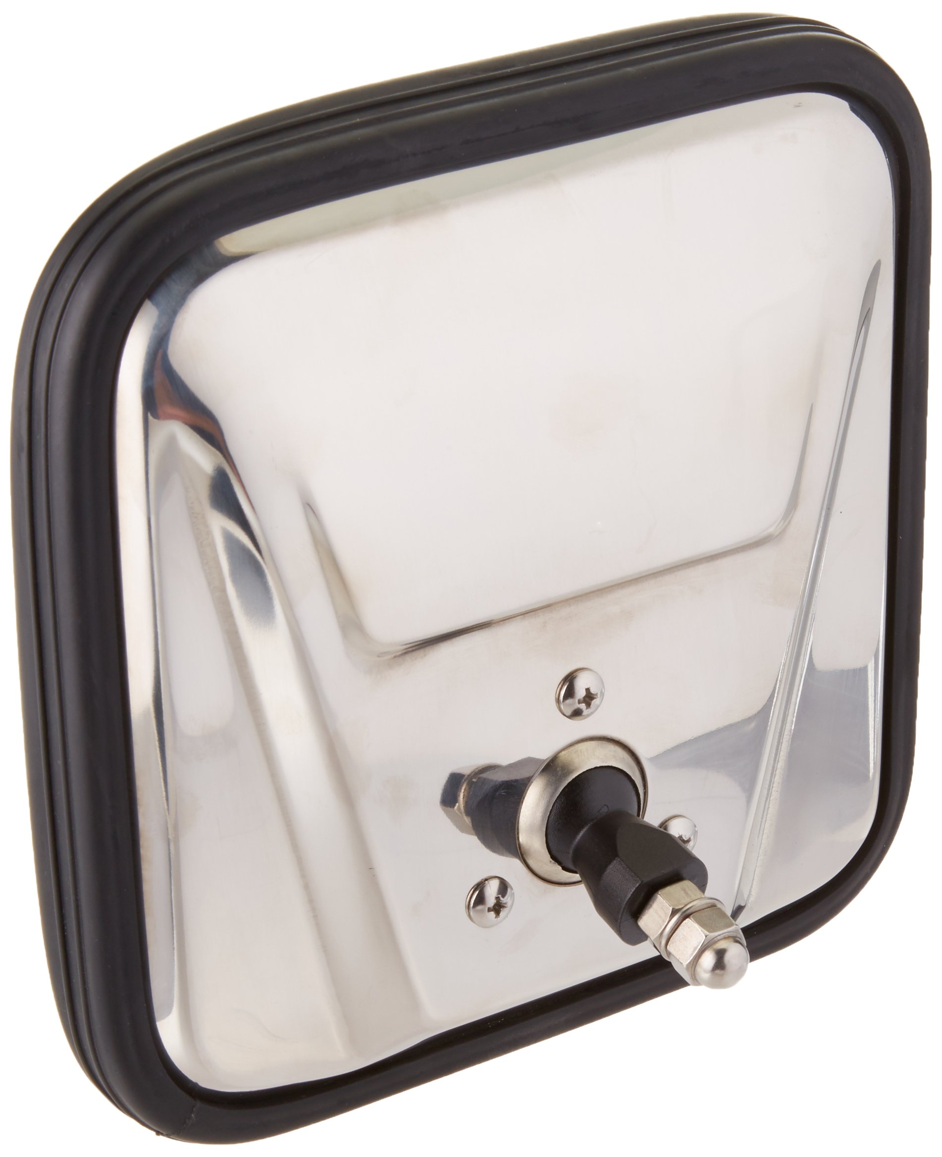Rugged Ridge 11006.02 Door Mirror Head, Right, CJ-Style, Stainless Steel; 55-86 Jeep CJ , black