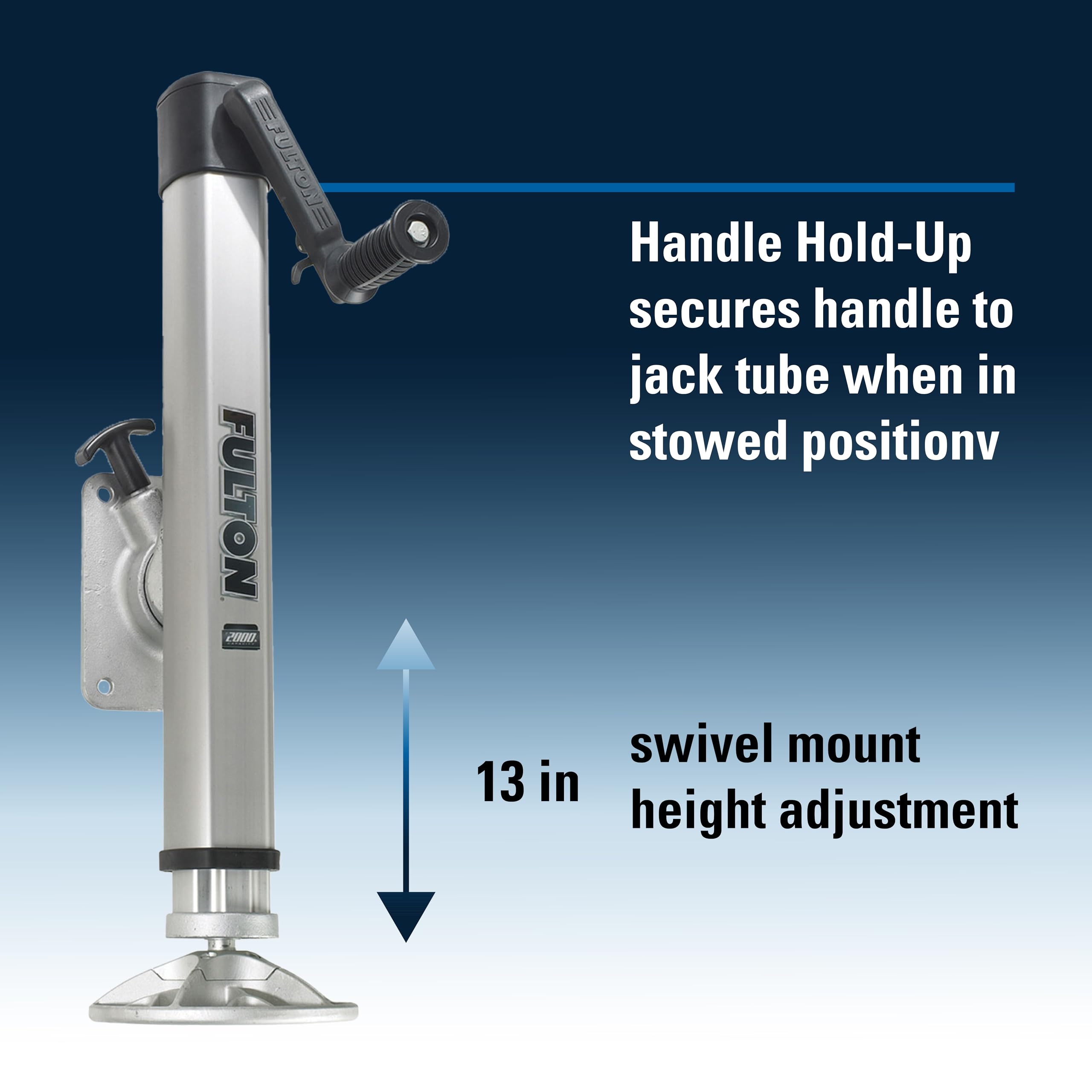 Fulton 1413230134 F2 Swivel Jack with Foot Plate - 2000 lbs.