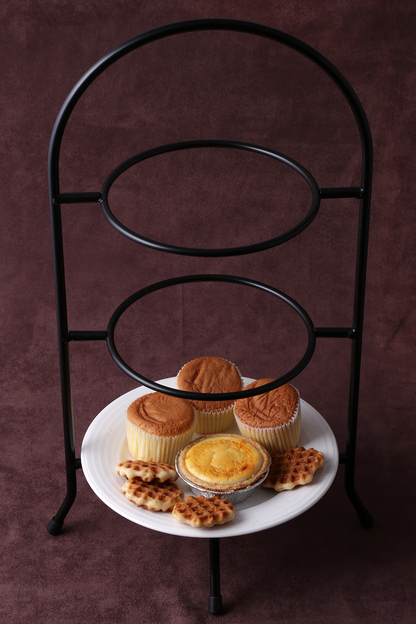Creative Home Iron Works 3-Tier Metal Dessert Plate Rack Party Food Server, 18-1/2" H, Black