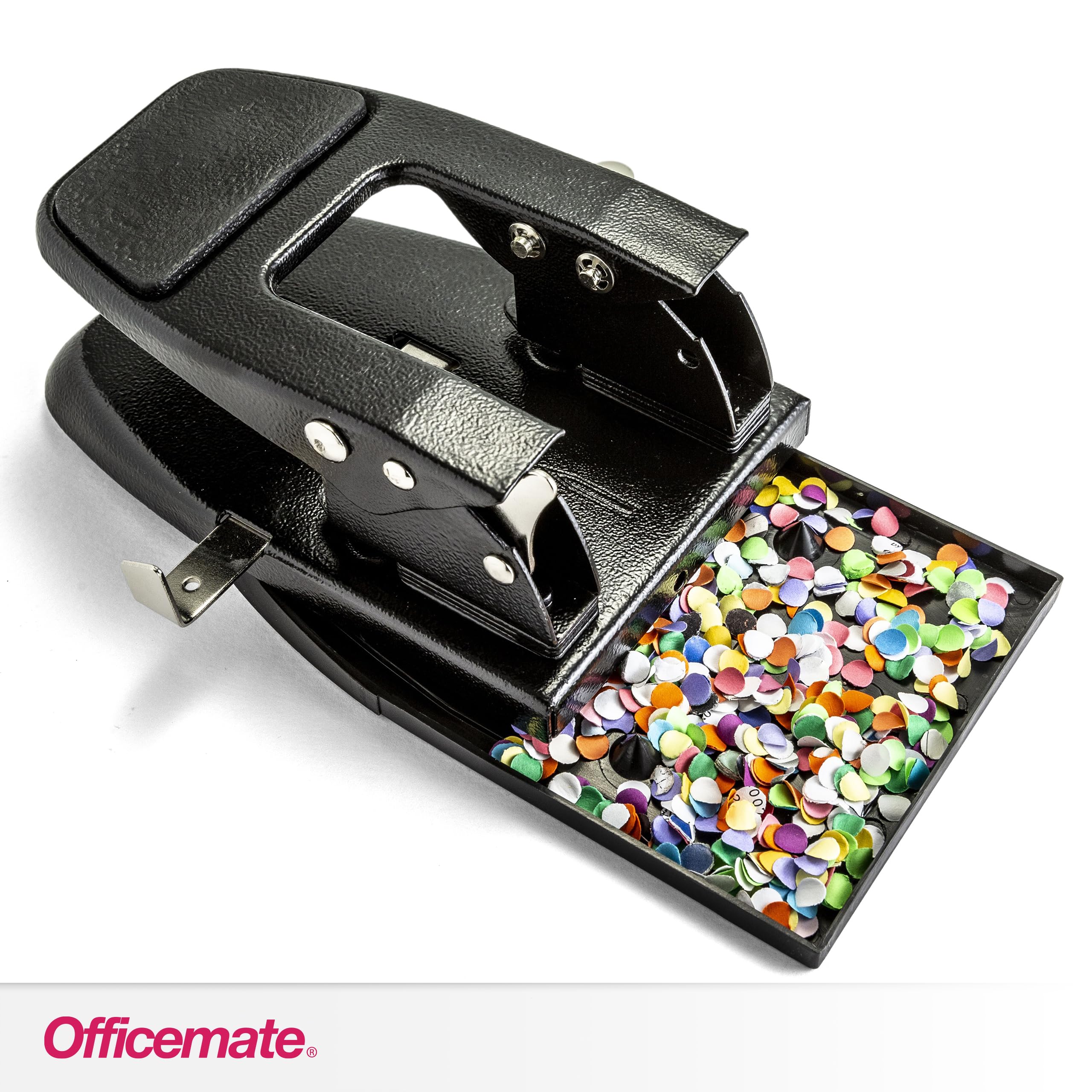 Officemate Heavy Duty 2-Hole Punch, Padded Handle, Black, 50-Sheet Capacity (90082), Model Number: OIC90082