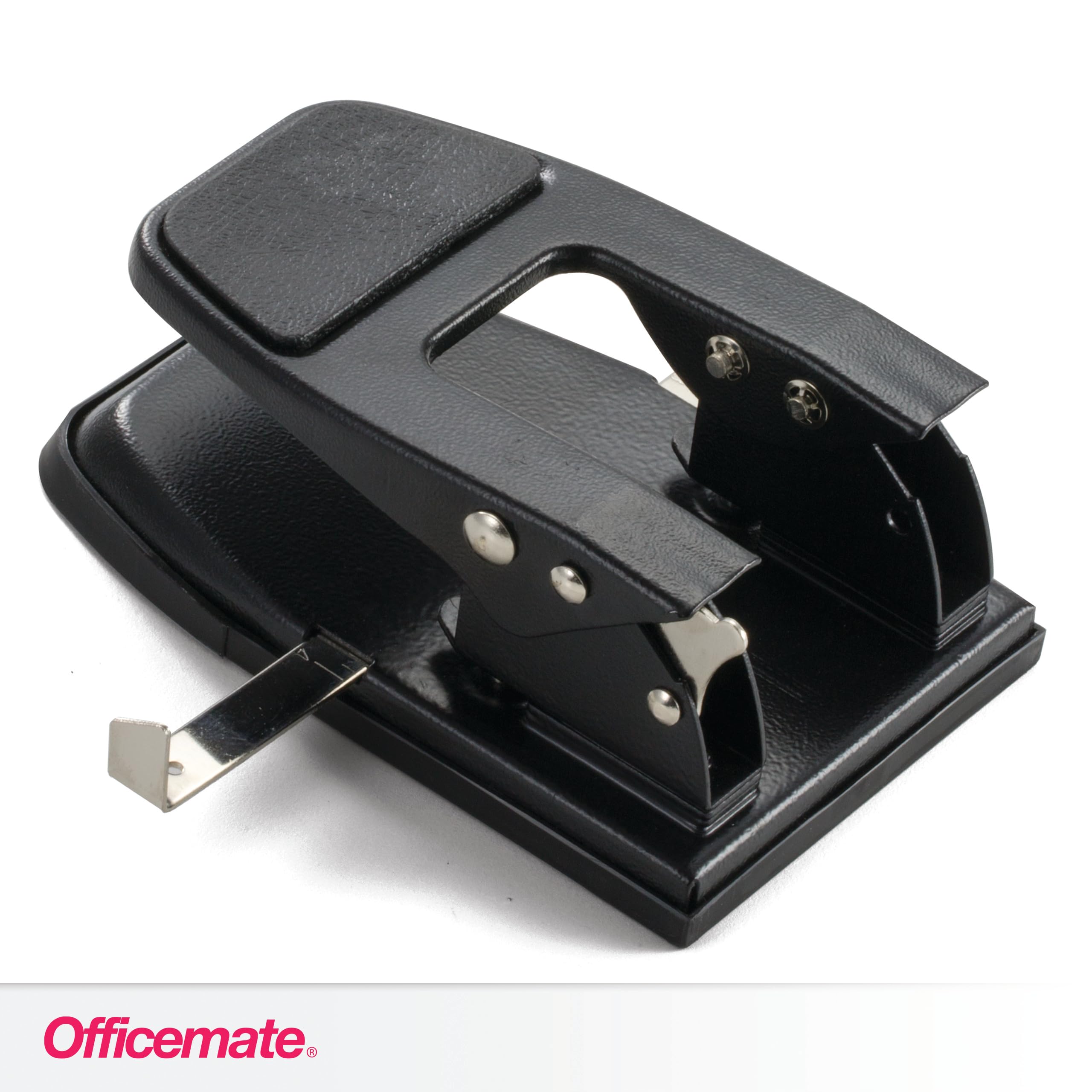 Officemate Heavy Duty 2-Hole Punch, Padded Handle, Black, 50-Sheet Capacity (90082), Model Number: OIC90082