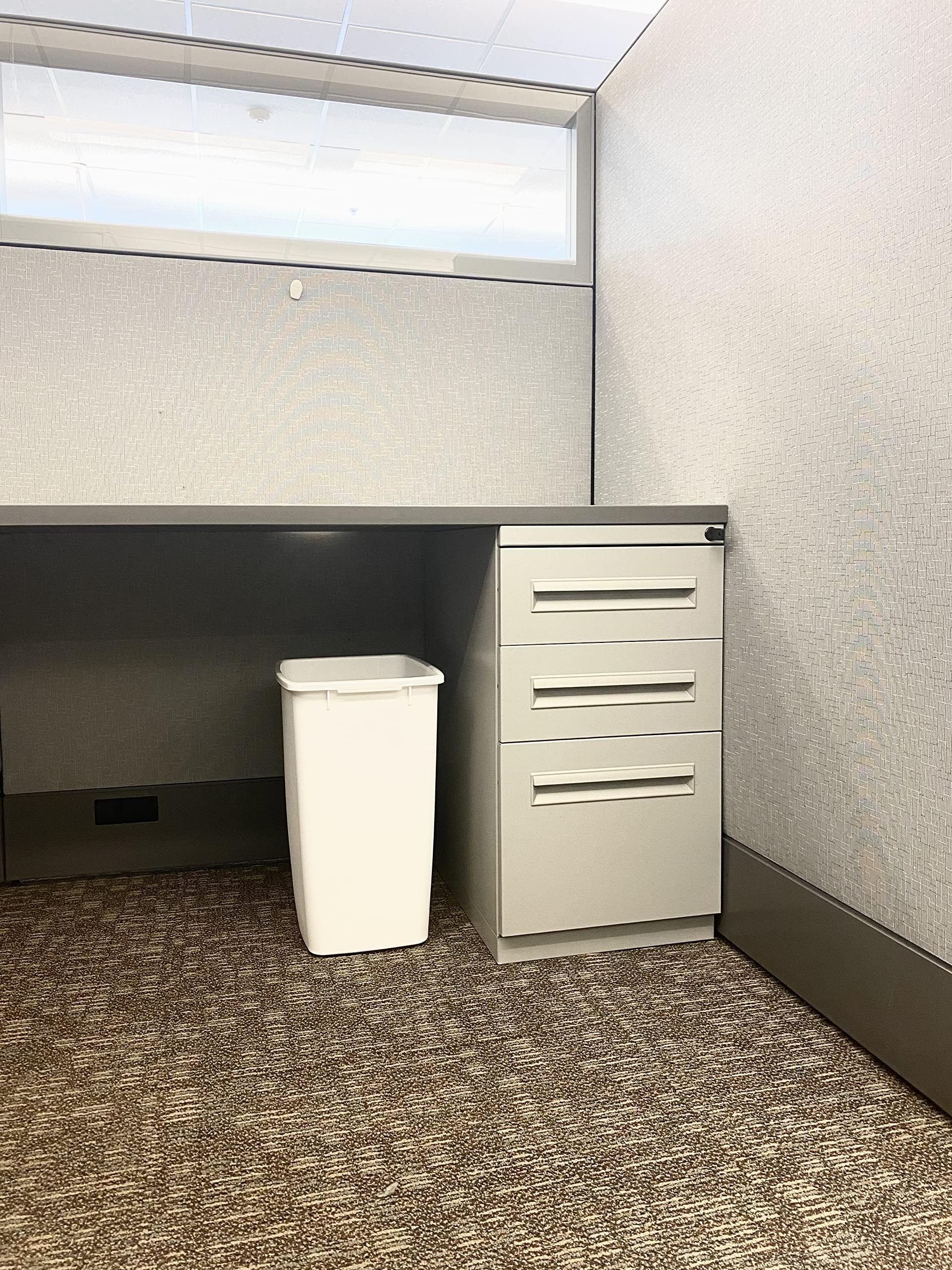 RHP2806TPWHI Open-Top Wastebasket, Rectangular, Plastic, 9 gal, White