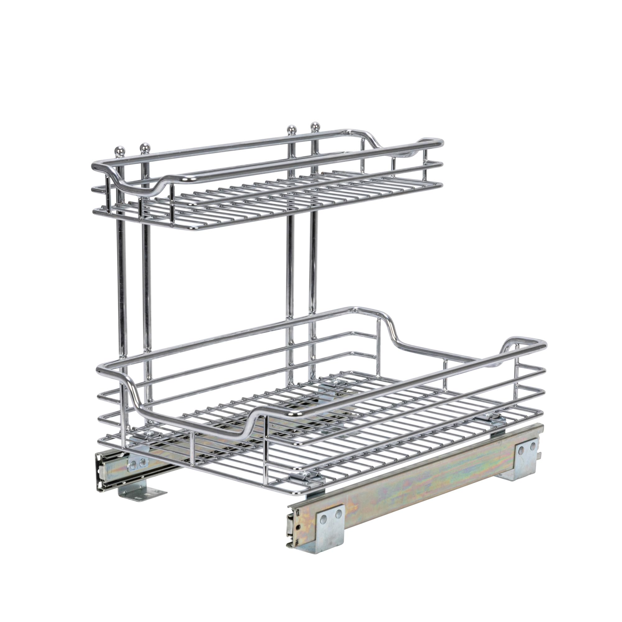 Household Essentials C26512-1 Glidez Under Sink Sliding Organizer | Pull Out Cabinet Shelf | Chrome | 12.5 Inches Wide