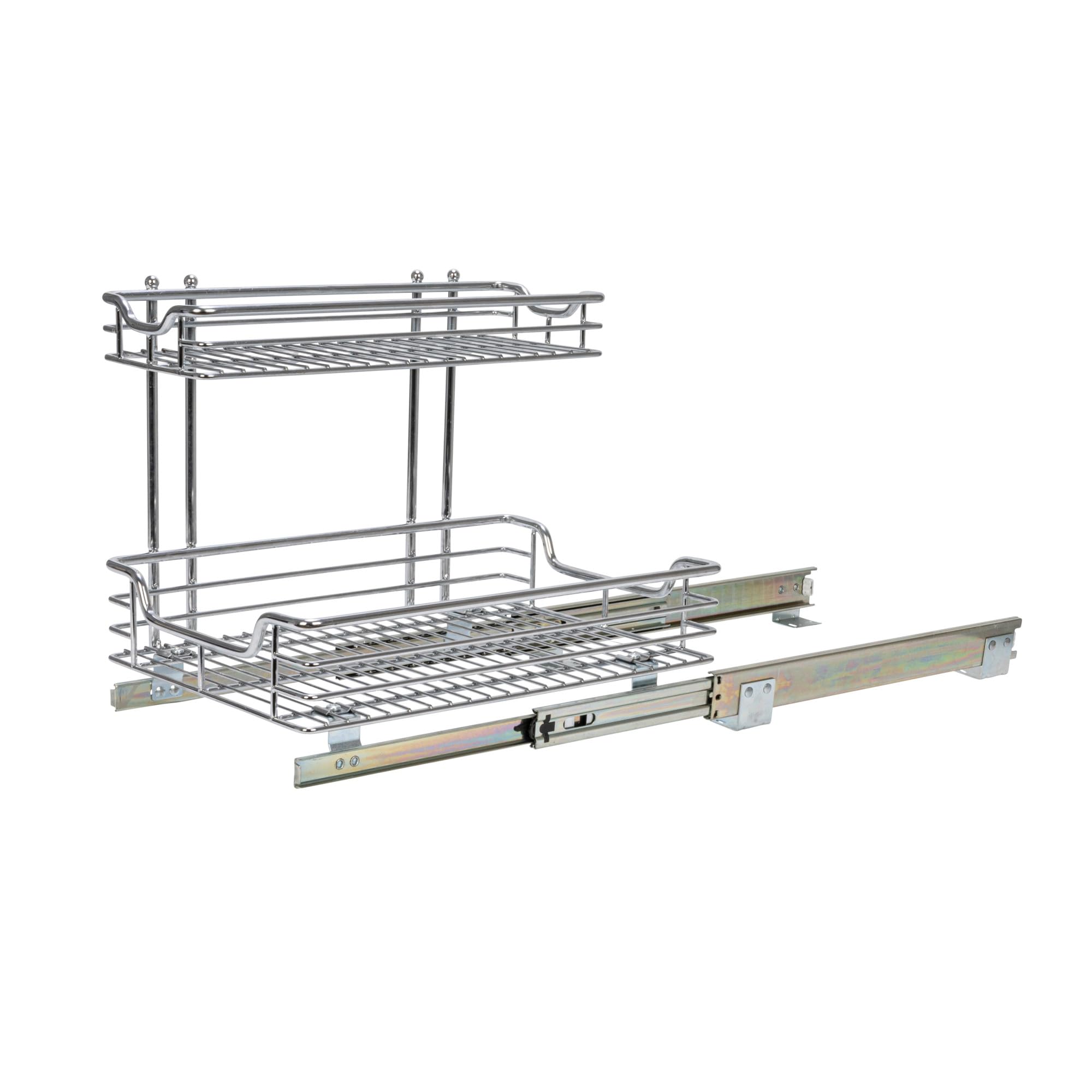 Household Essentials C26512-1 Glidez Under Sink Sliding Organizer | Pull Out Cabinet Shelf | Chrome | 12.5 Inches Wide