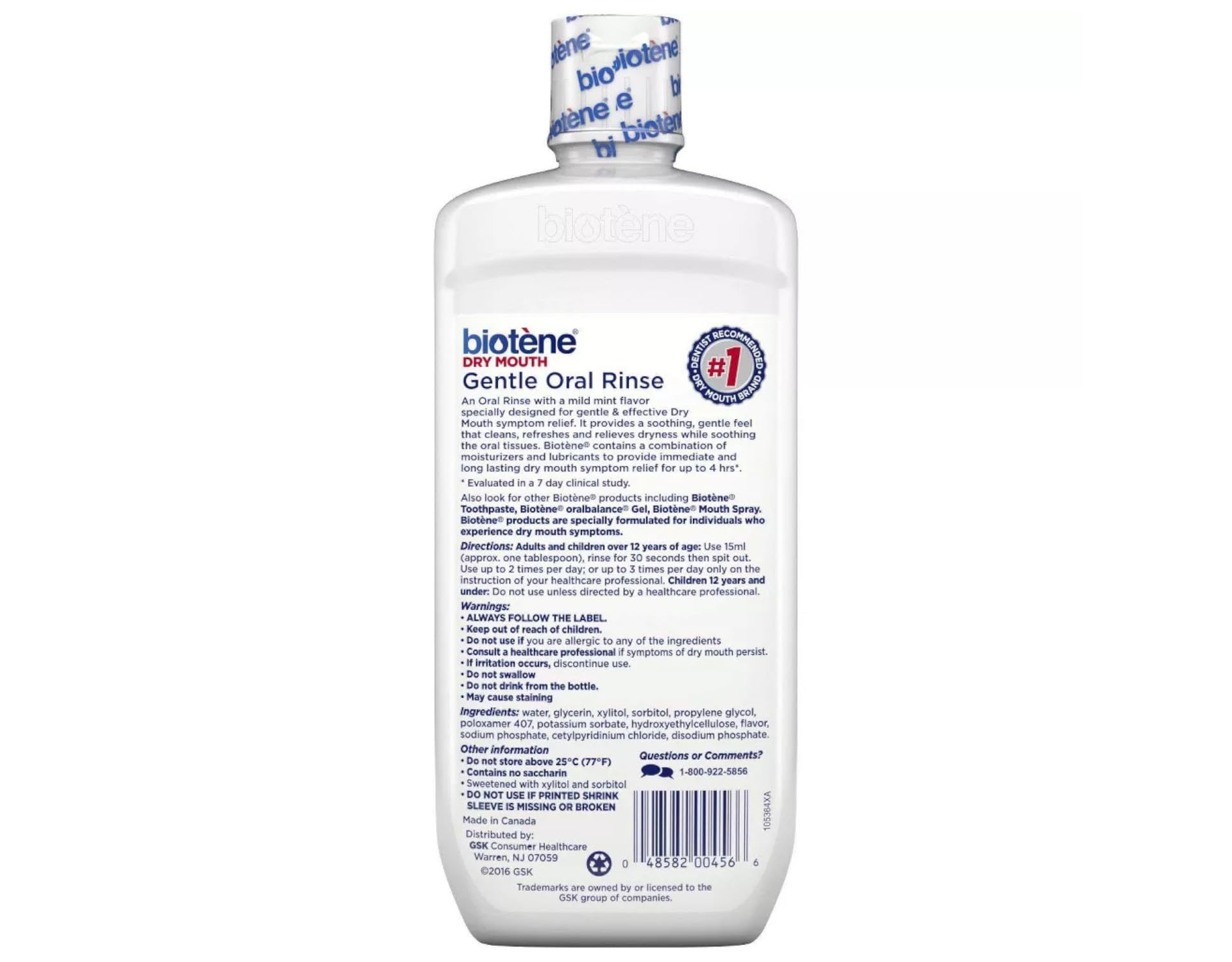 Biotene Moisturizing Oral Rinse, Mild Mint 16 Ounce (Packaging may vary)