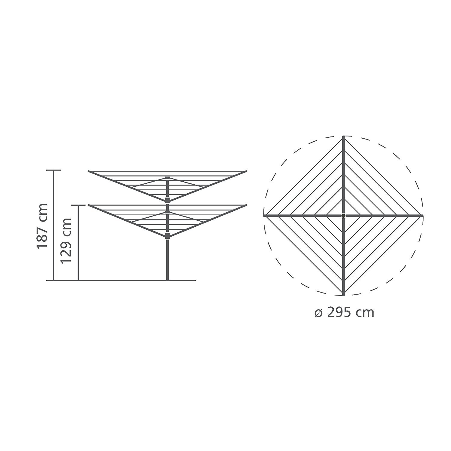 Brabantia Lift-O-Matic Rotary Dryer Clothes Line - 164 feet, 310942