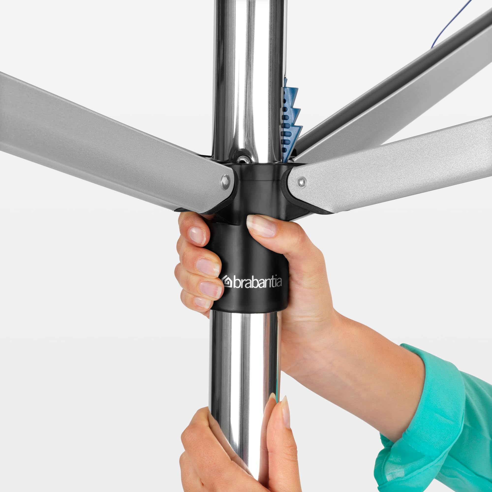 Brabantia Topspinner Rotary Dryer Clothesline with Ground Spike, 131 Feet, Silver