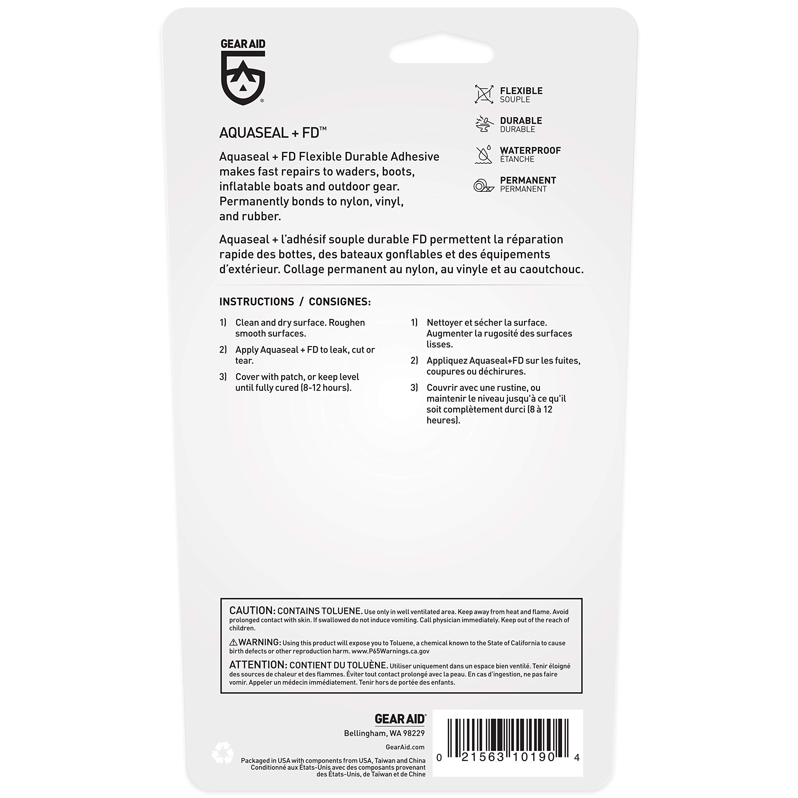 GEAR AID Wader and Boot Repair Kit for Neoprene and Breathable Waders, includes Aquaseal FD Adhesive and Patches