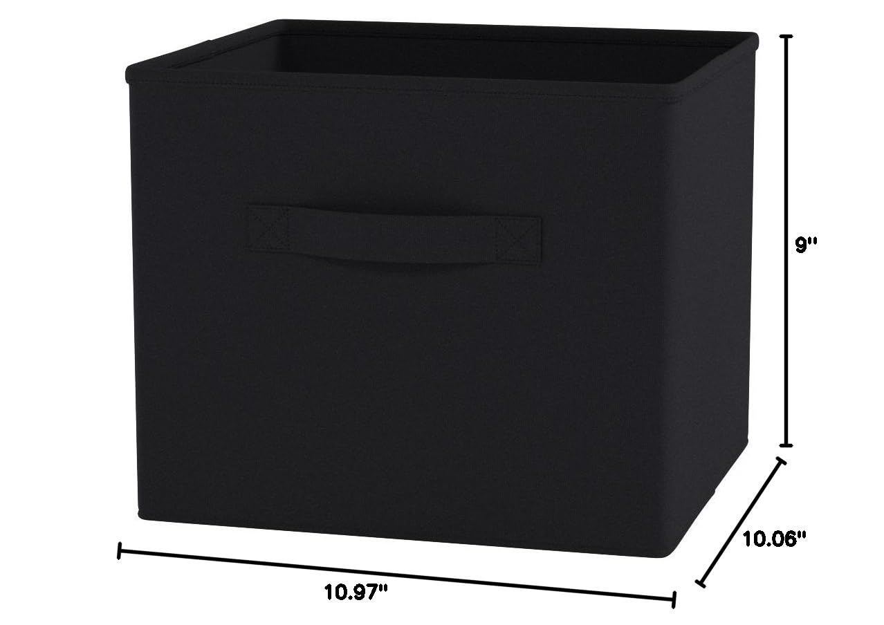 Winsome Capri Set Of 6 Foldable Black Fabric Baskets, 6 small,