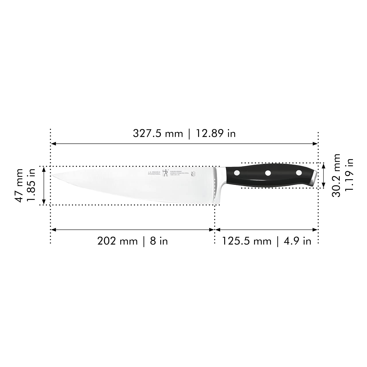 J.A. Henckels International Forged Premio 8-Inch Chef -,Black