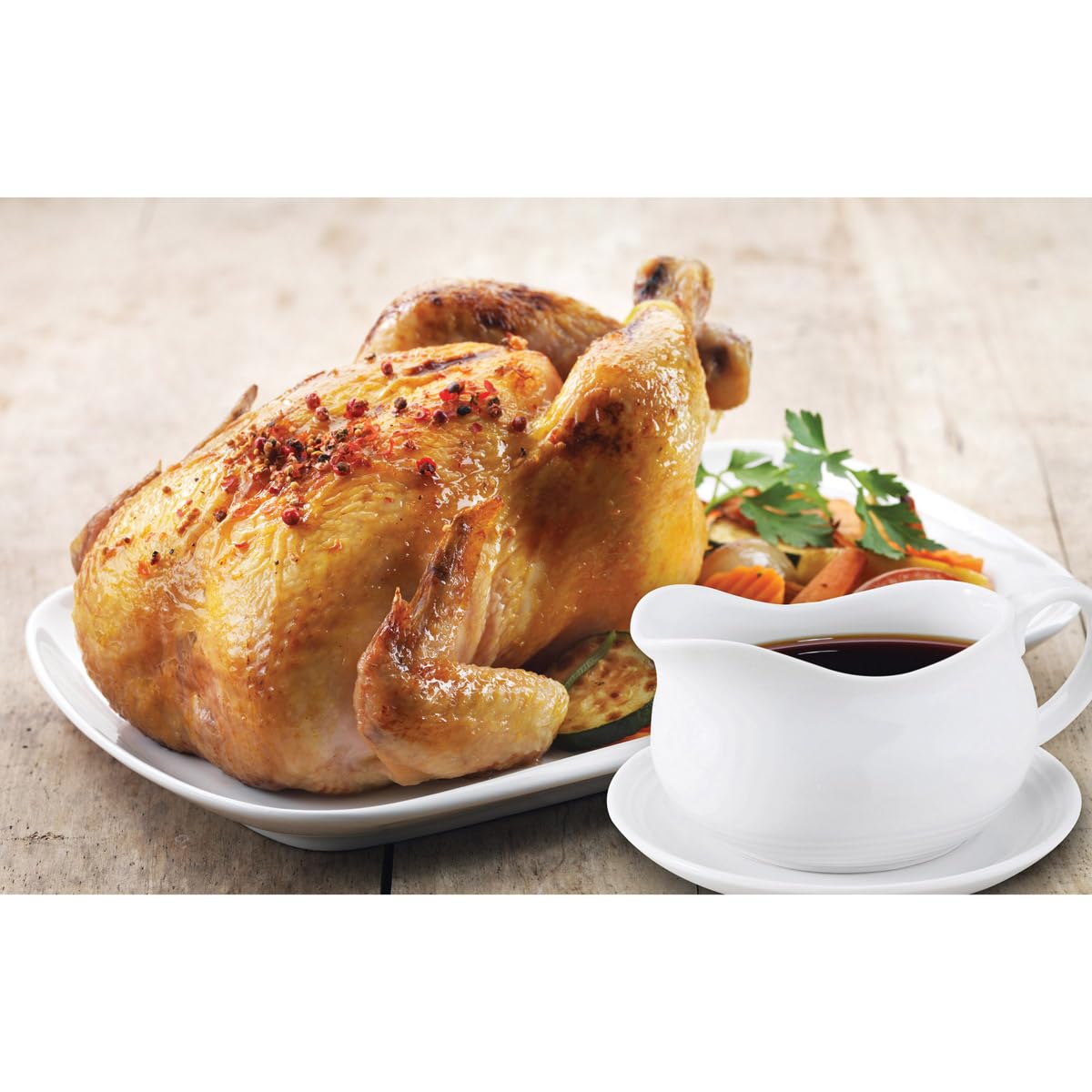 HIC Hotel Gravy Sauce Boat with Saucer Stand, Fine White Porcelain, 24-Ounces