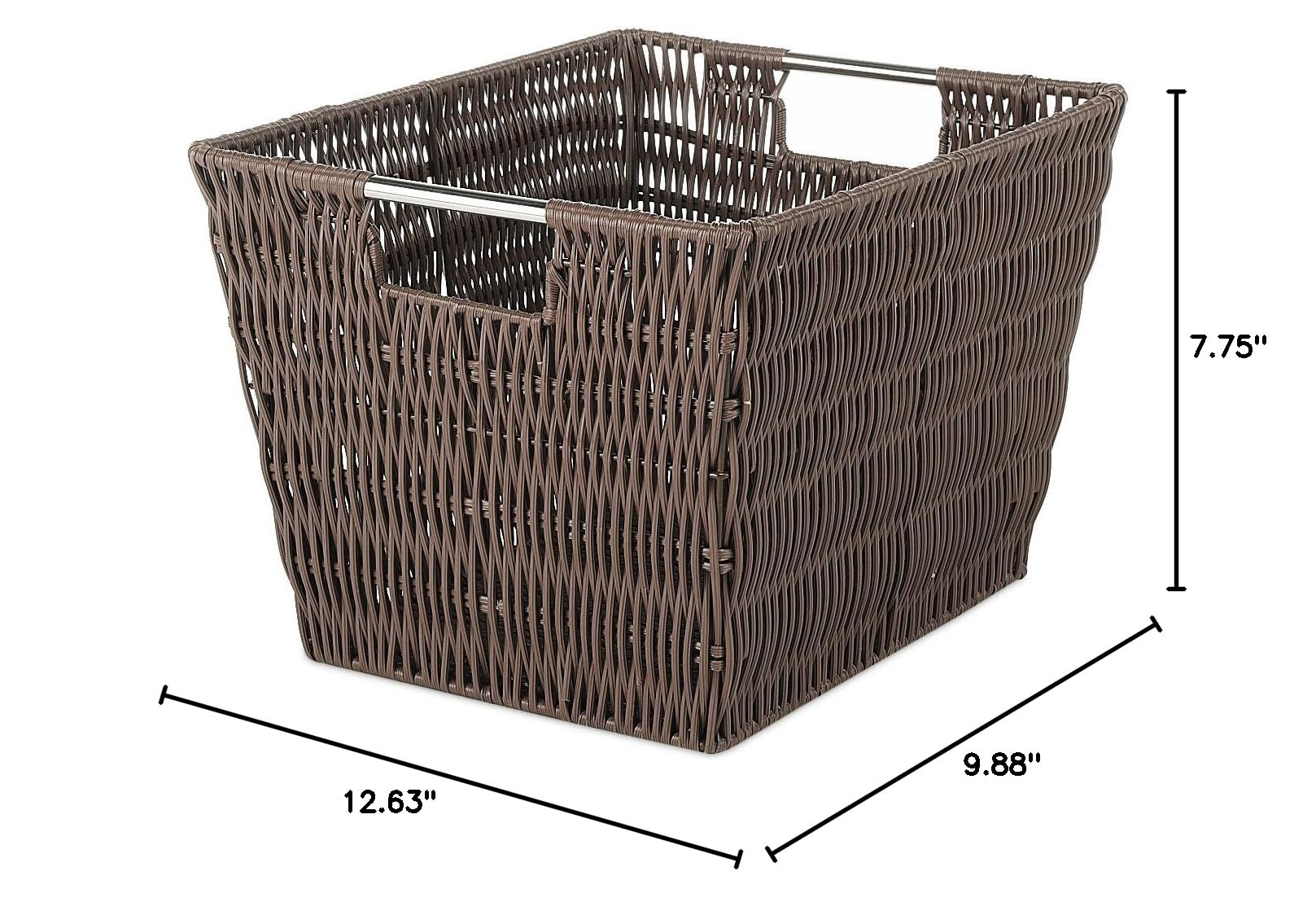 Whitmor Rattique Small Storage Tote, Espresso