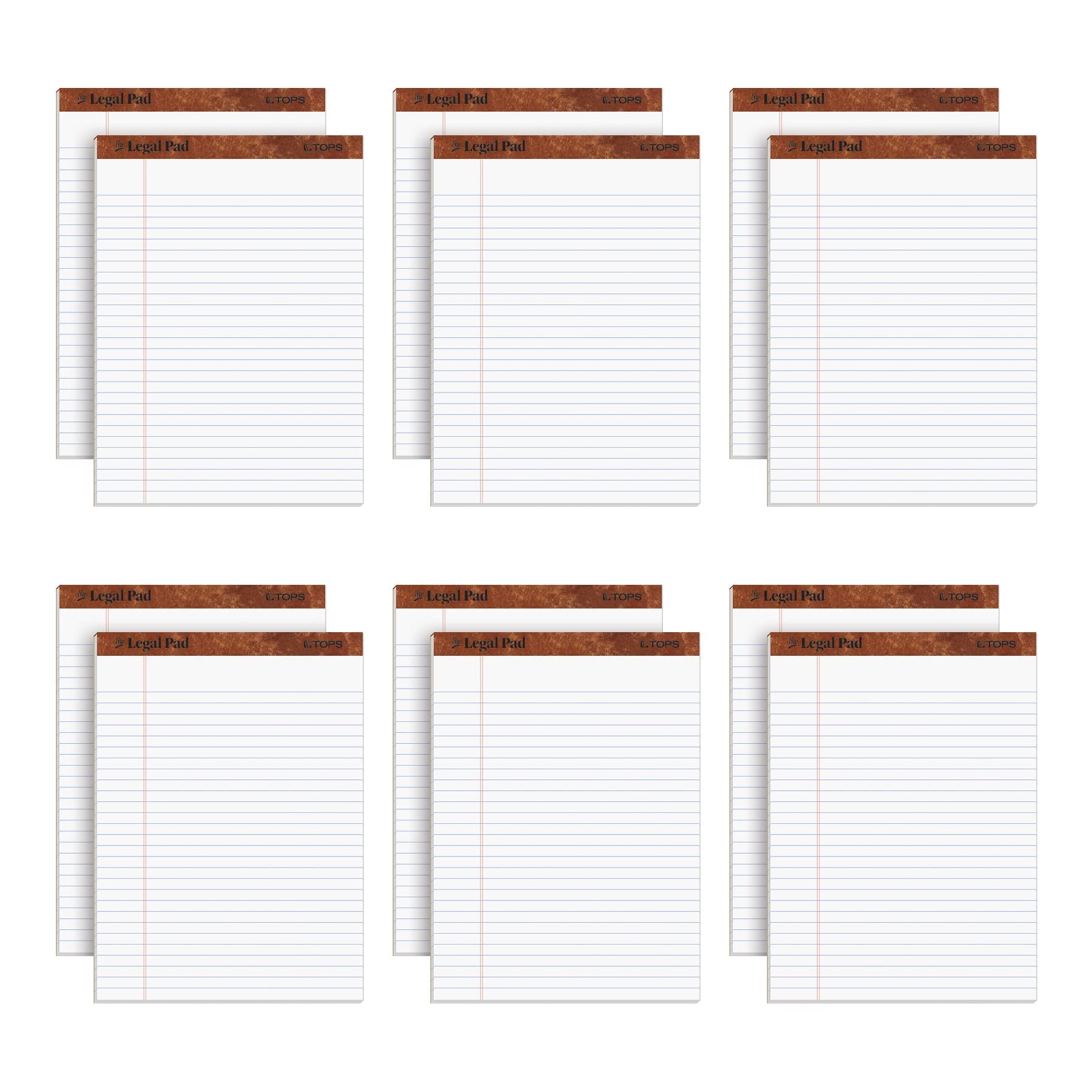 TOPS The Legal Pad Writing Pads, 8-1/2 x 11-3/4, Legal Rule, 50 Sheets, 12 Pack (7533)