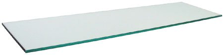 6" x 36" Rectangle 3/8" Tempered Clear Glass Shelf