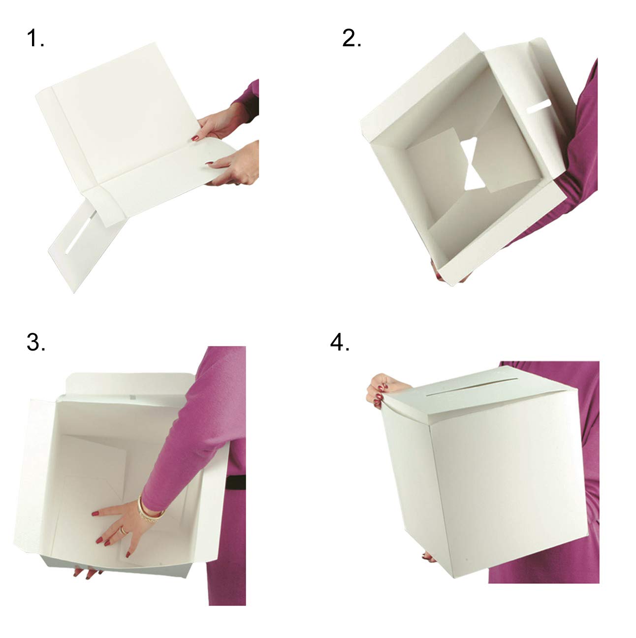 Beistle Durable Paper Card Box Wedding Party Supplies Anniversary Decorations, 12" x 12", White