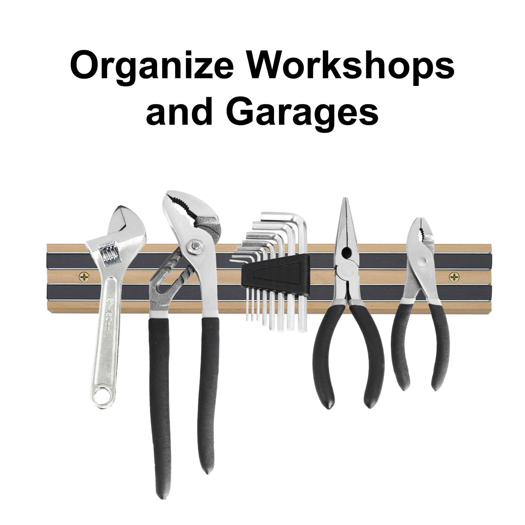 HIC Harold Import Co. HIC Magnetic Knife Holder and Tool Storage Bar, Wood, 12-Inches, 12 inch
