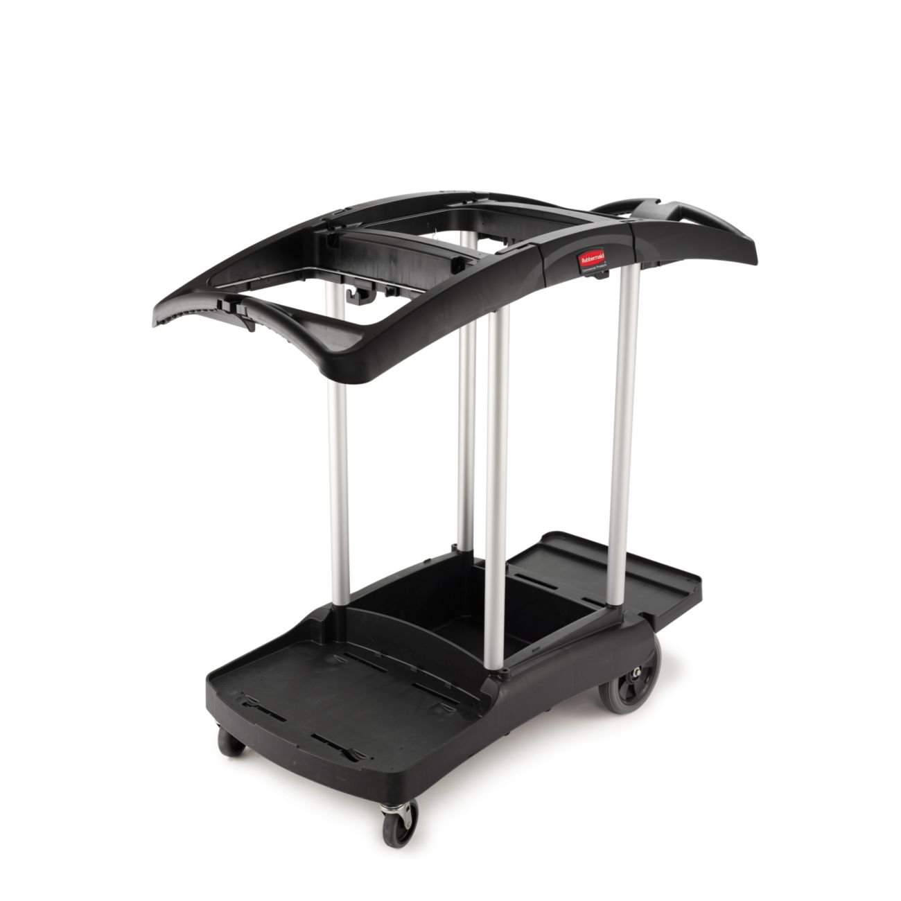 Rubbermaid Housekeeping FG9T7200BLA Service Cart with Two Caddies, Black