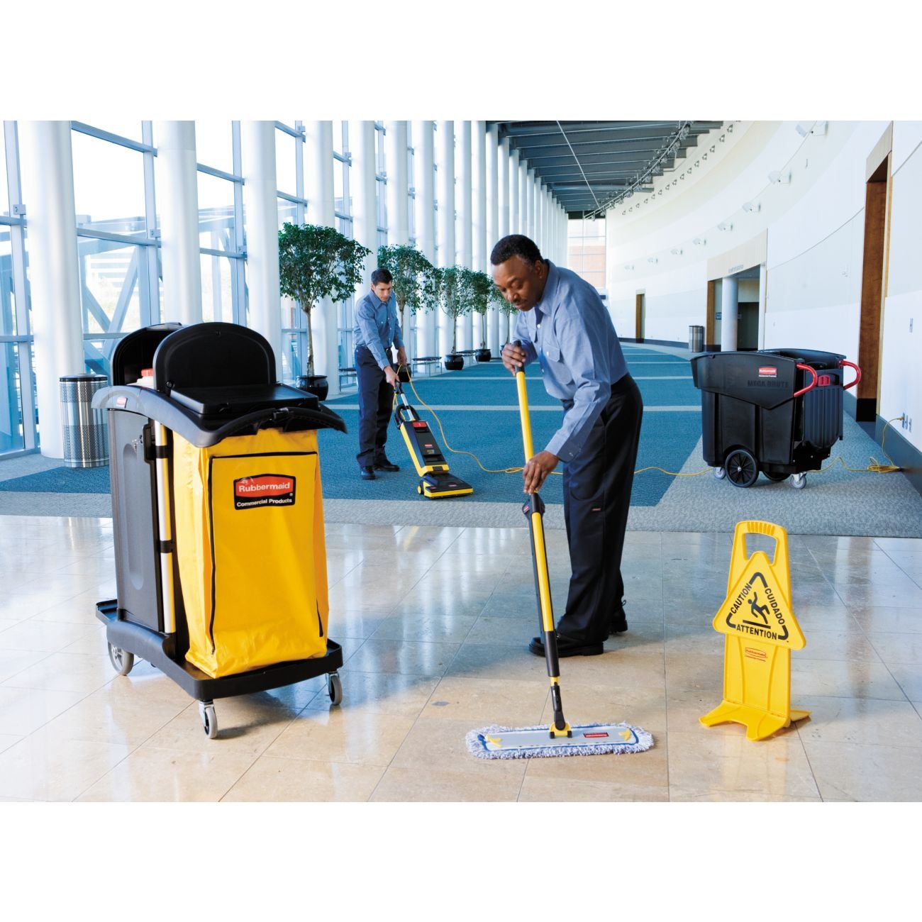 Rubbermaid Housekeeping FG9T7200BLA Service Cart with Two Caddies, Black