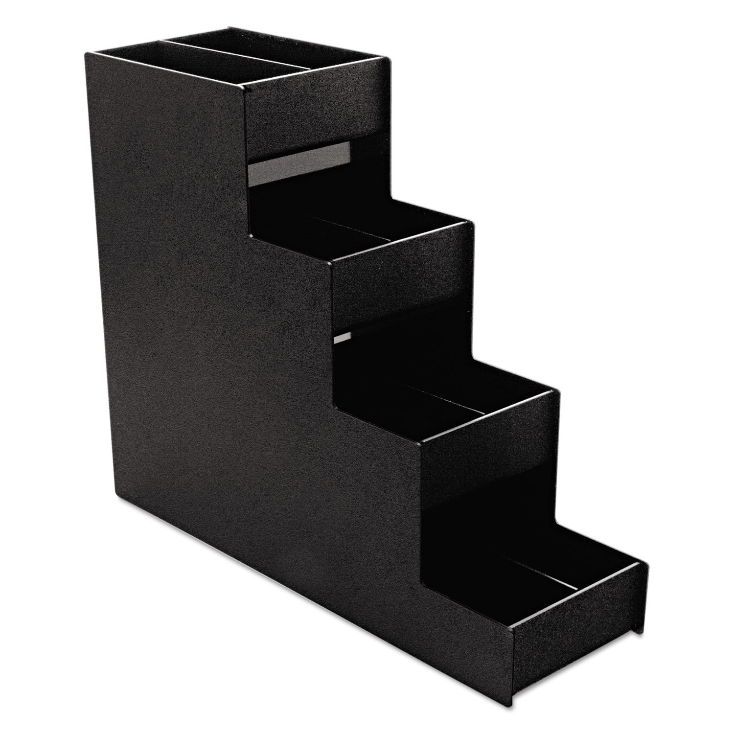 Vertiflex Narrow Condiment Organizer, 4 Shelves, 8 Compartments, 6 x 19 x 15-7/8 Inches, Black (VFC-1916RC)