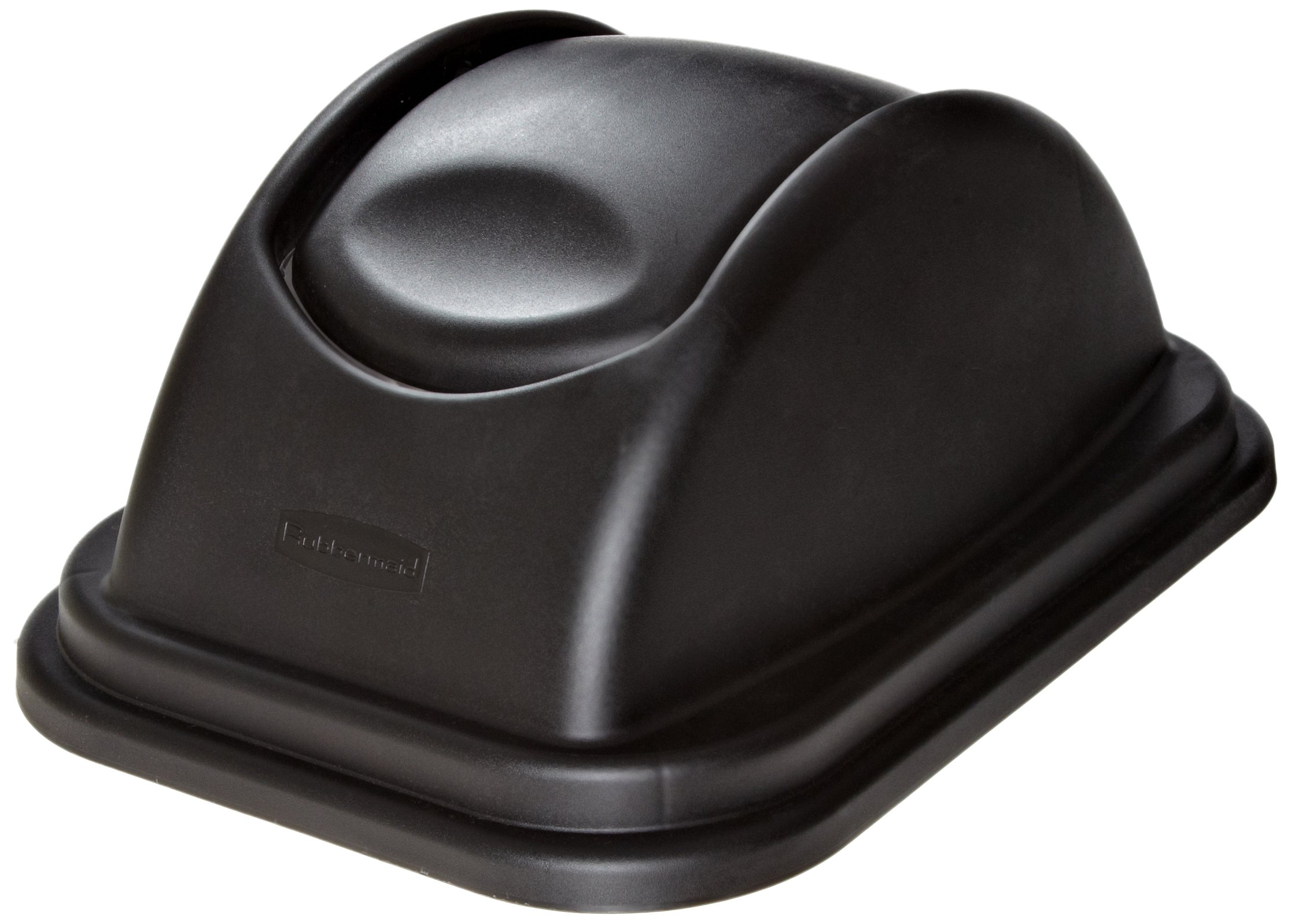 Rubbermaid Commercial Products Swing Top Wastebasket Lid, Compatible with 41QT/10.25G RCP Wastebaskets, Black (FG306700BLA), Lid Only